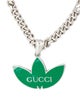 Gucci x Adidas Enamel Trefoil Pendant Necklace - Green, Silver-Tone ...