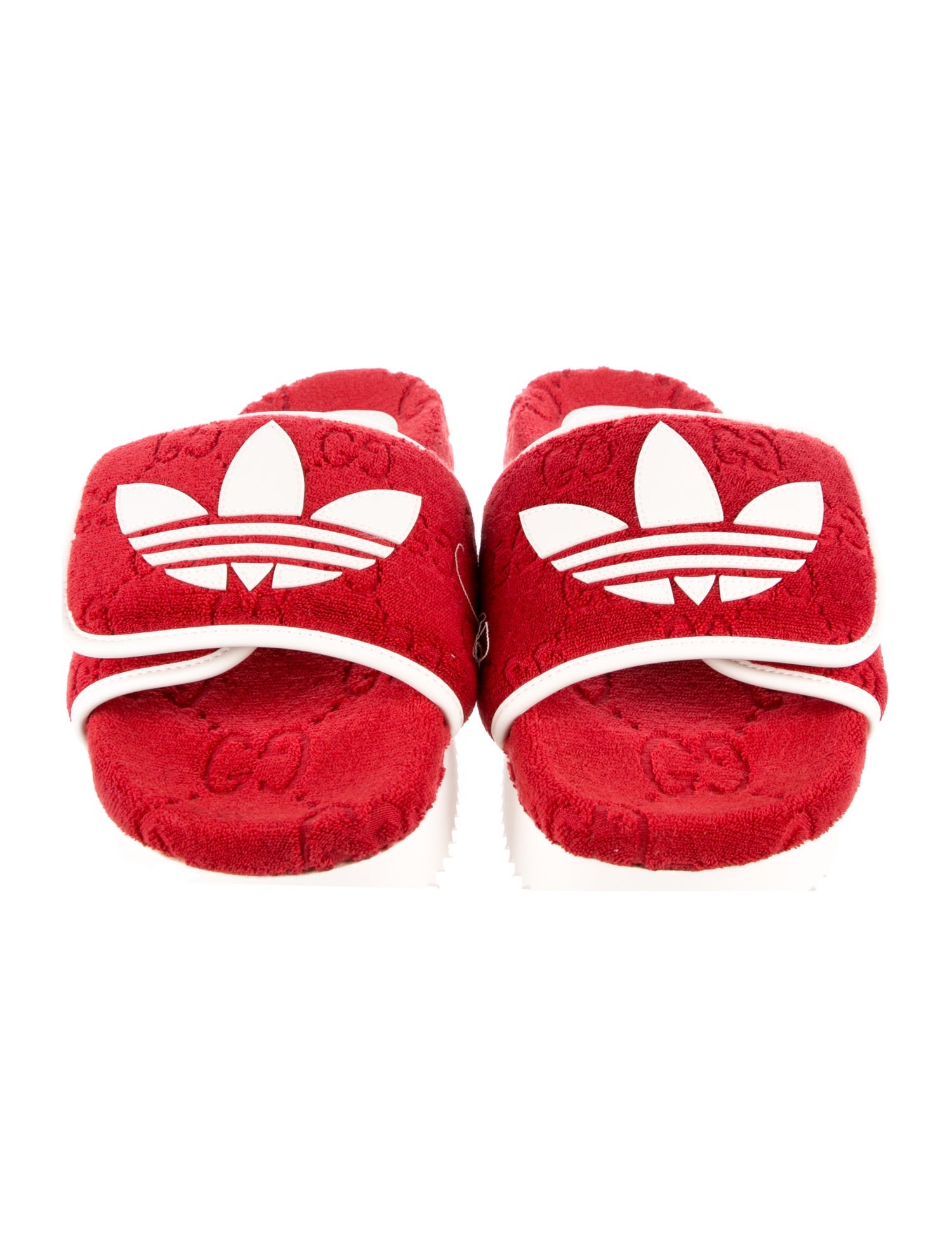 Gucci x Adidas Graphic Print Slides w/ Tags - Red Sandals, Shoes ...