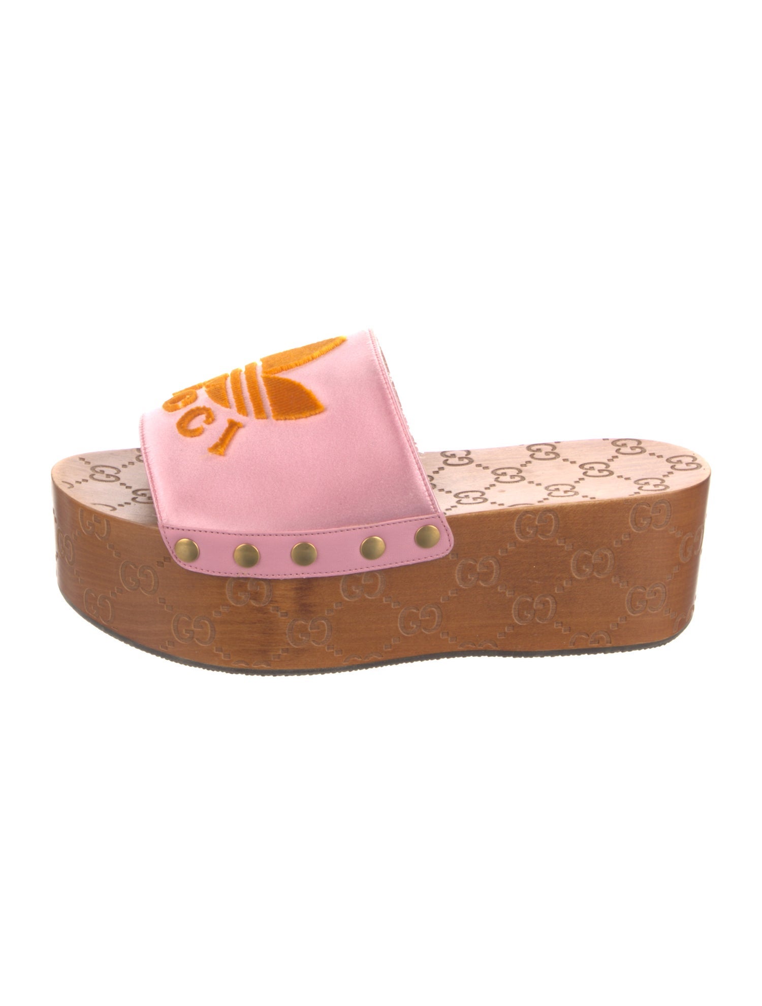 Gucci x Adidas Satin Raso GG Monogram Clog GG Logo Slides - Pink ...