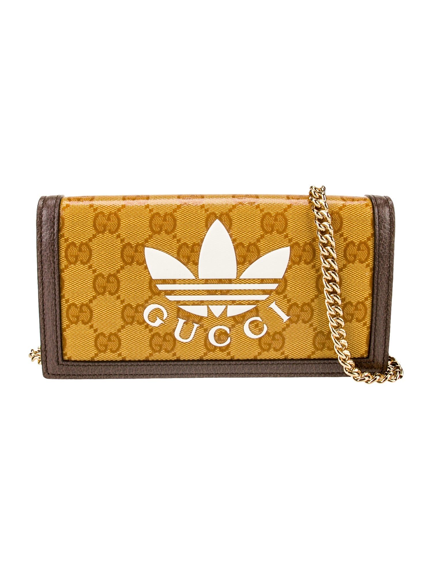 Gucci x Adidas GG Crystal Clutch - Yellow Crossbody Bags, Handbags ...