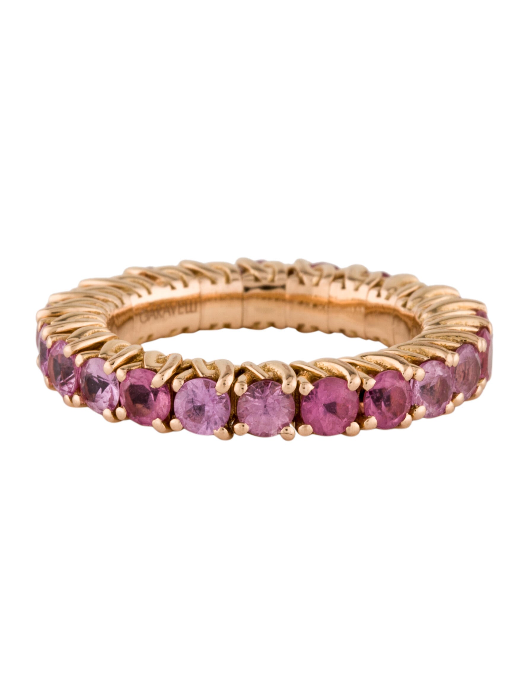 Garavelli Pink Sapphire Stretch Eternity Band - 18K Yellow Gold ...