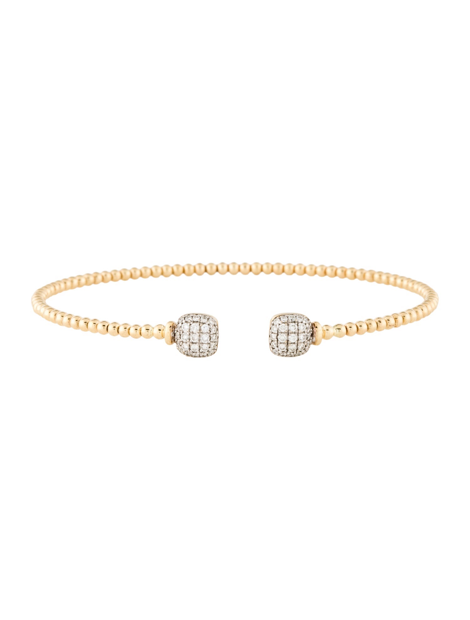 Bracelet 14K Diamond Flex Cuff Bracelet - 14K Yellow Gold Cuff ...