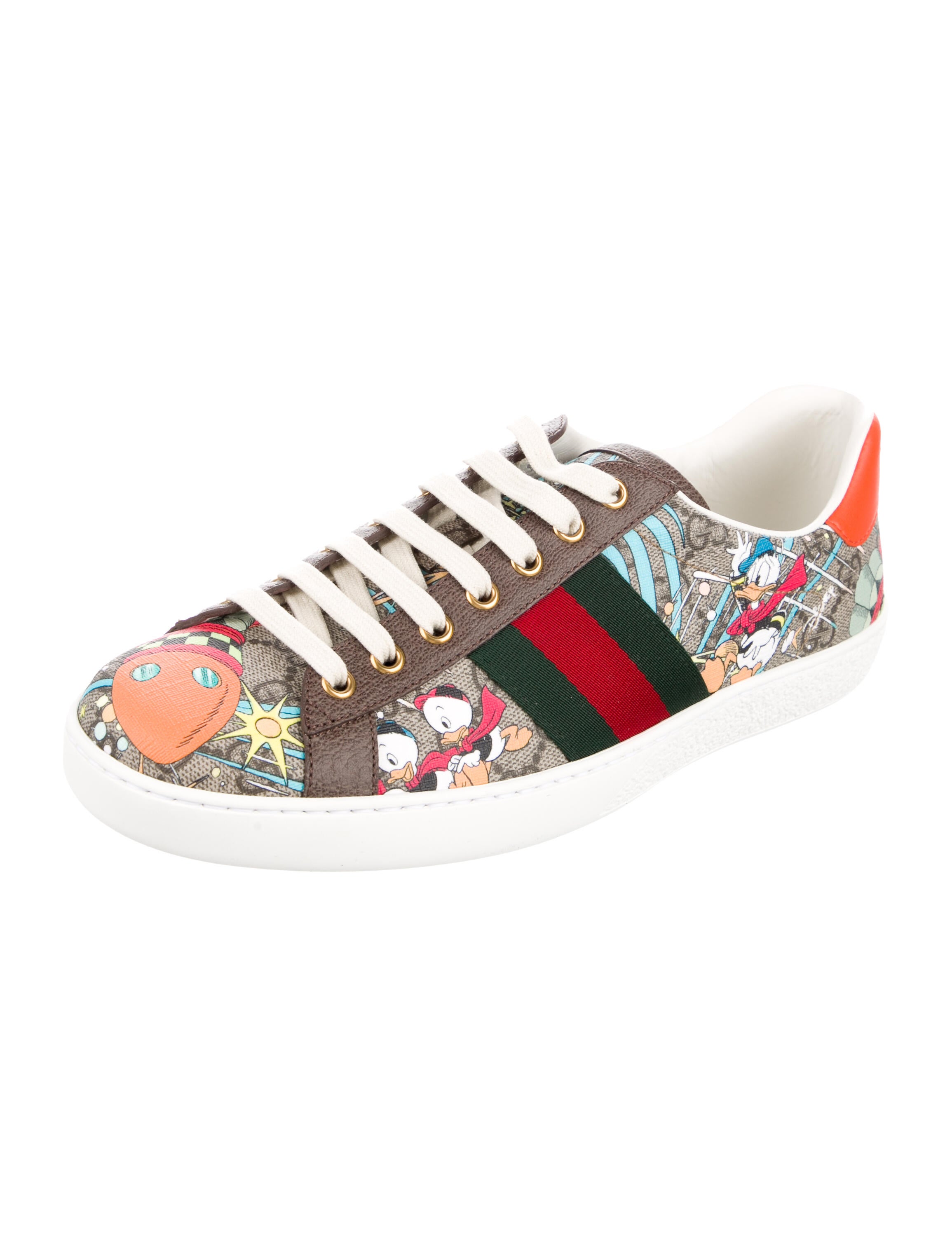 Gucci x Disney Ace 'Huey, Dewey and Louie' Sneakers - Brown Sneakers ...