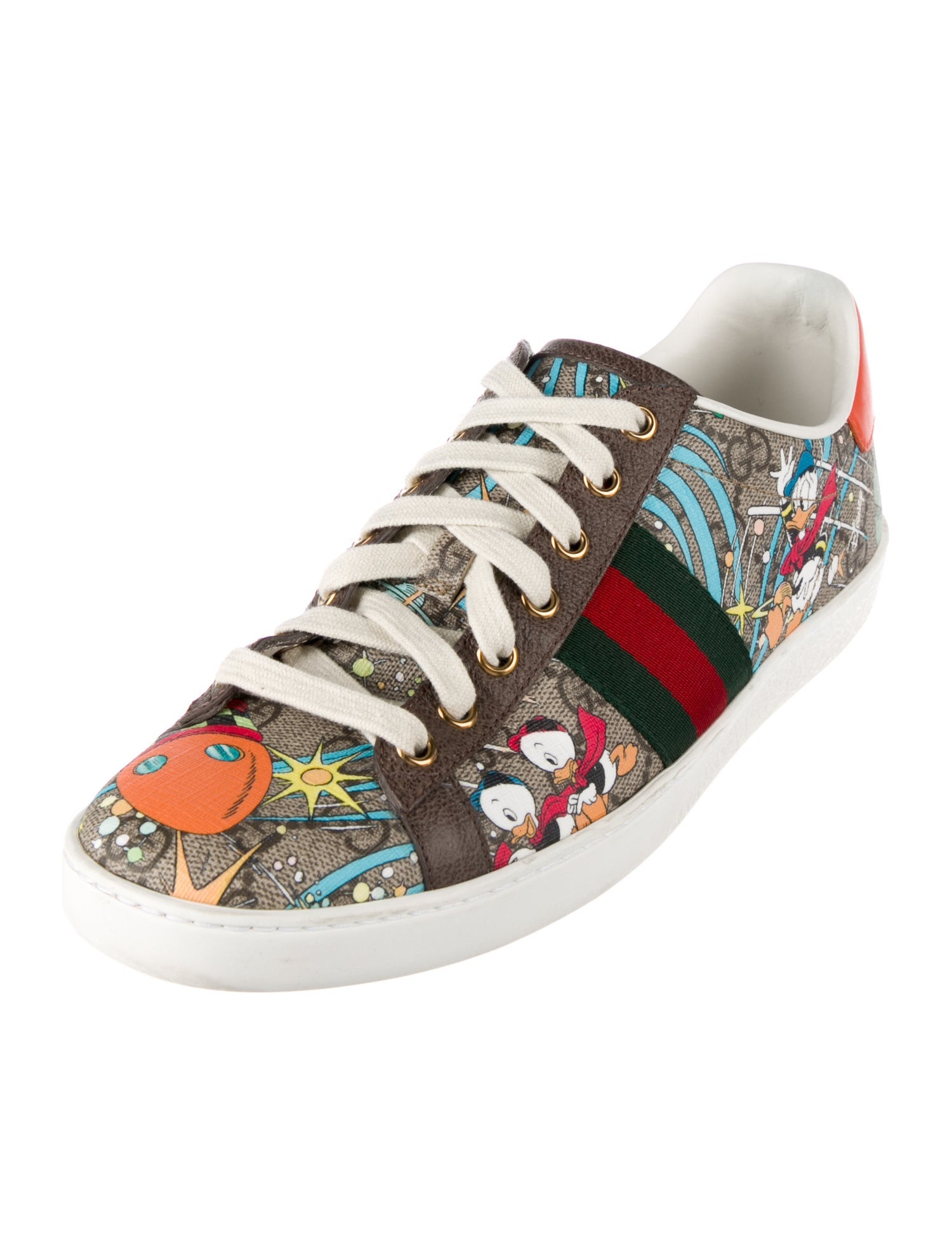 Gucci x Disney Ace 'Huey, Dewey, and Louie' Sneakers - Brown Sneakers ...