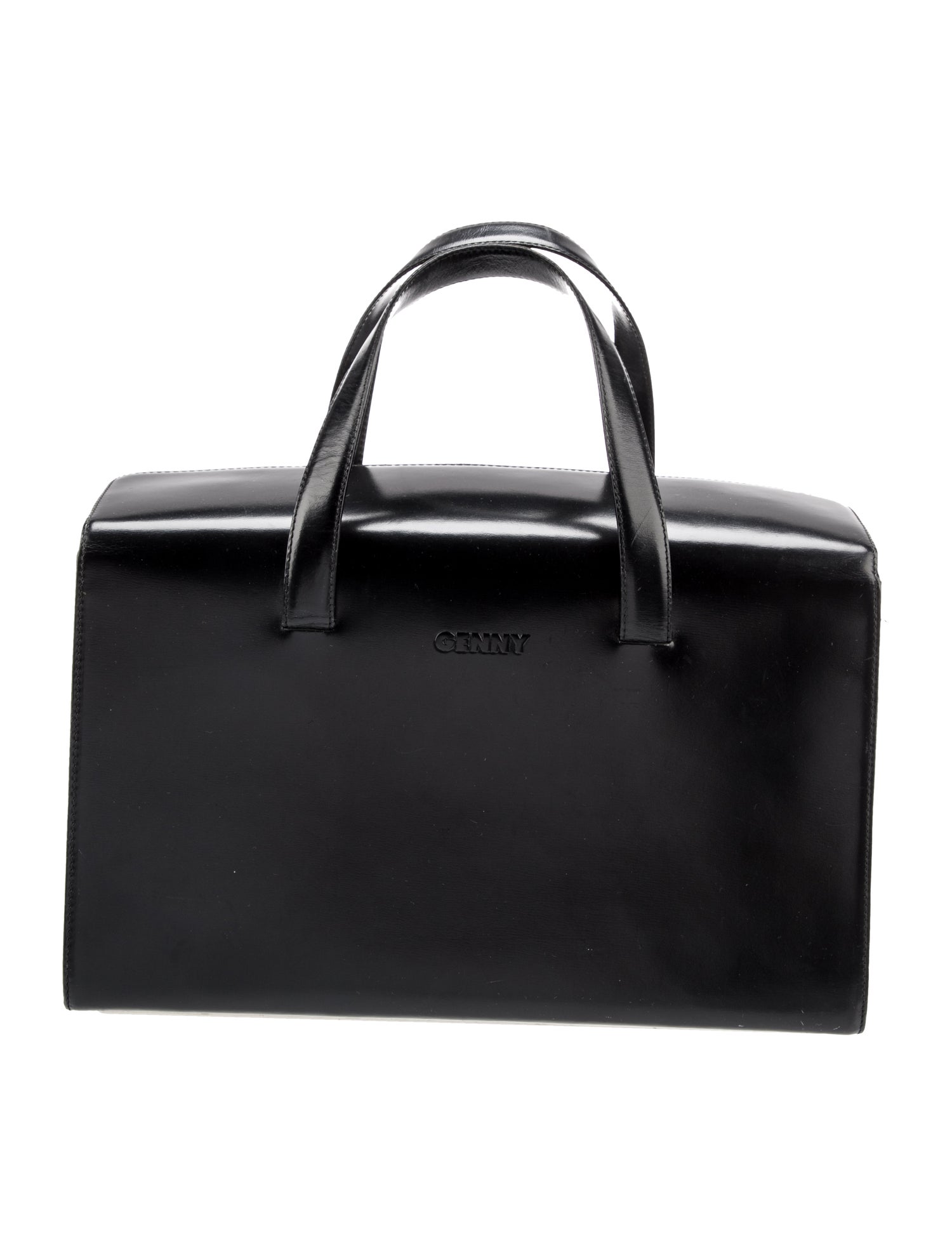 Genny Solid Leather Handle Bag - Black Handle Bags, Handbags - GEN21746 ...