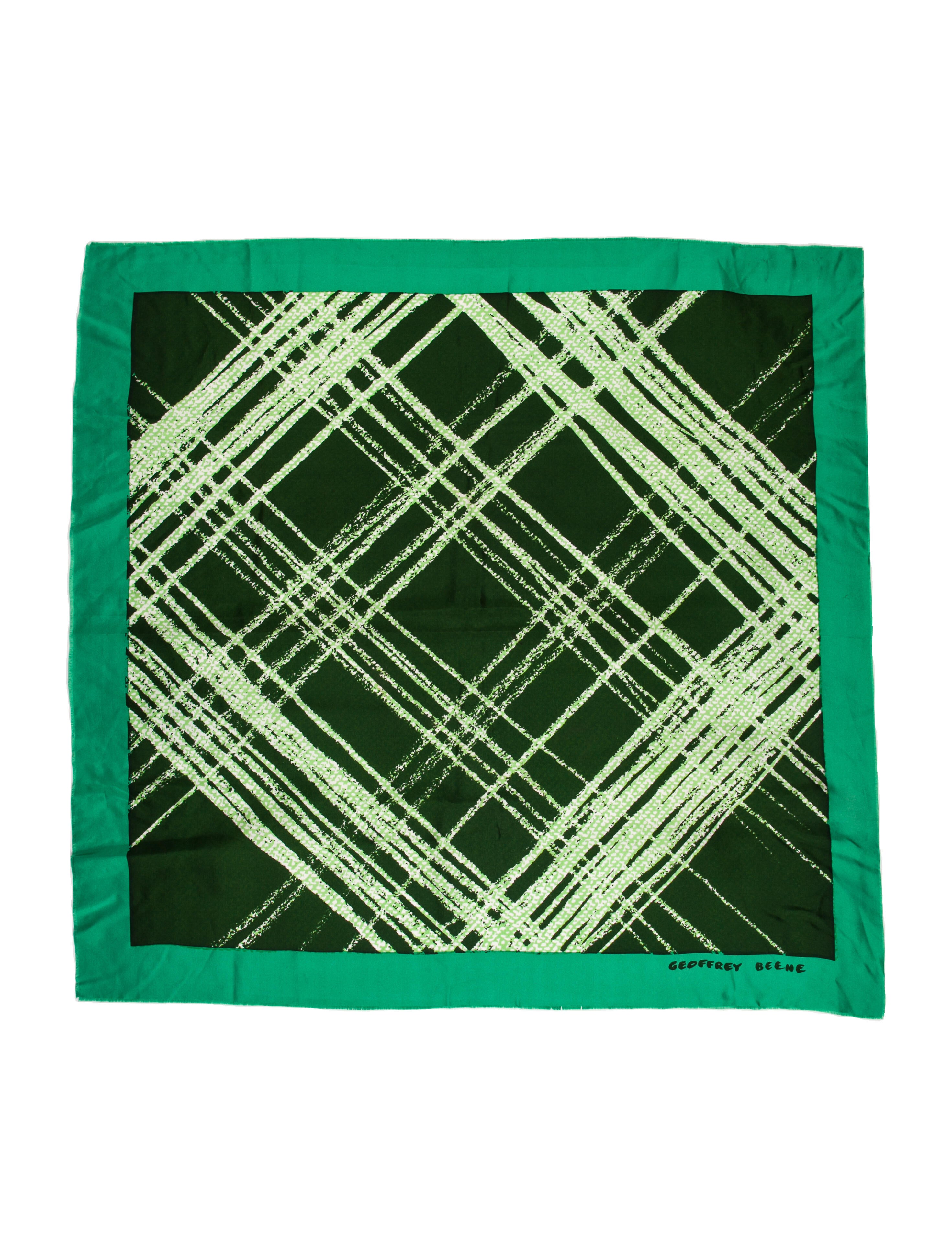 Geoffrey Beene Plaid Print Scarf - Green Scarves and Shawls ...