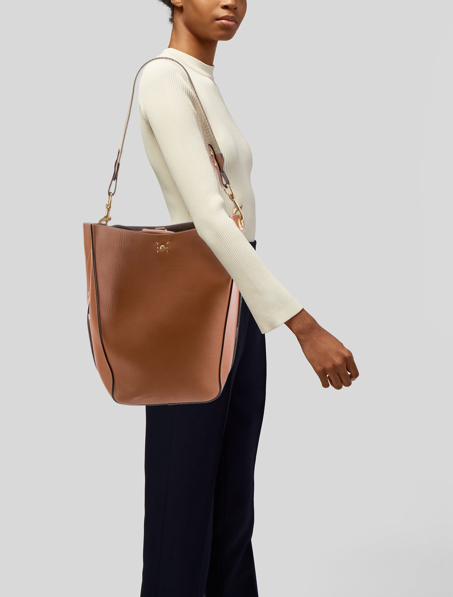 Michael Kors Collection Miranda Leather Bucket Bag - Black Bucket Bags ...