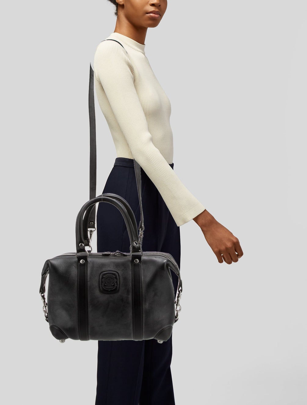 Ghurka Leather Shoulder Bag - Black Luggage and Travel, Handbags ...