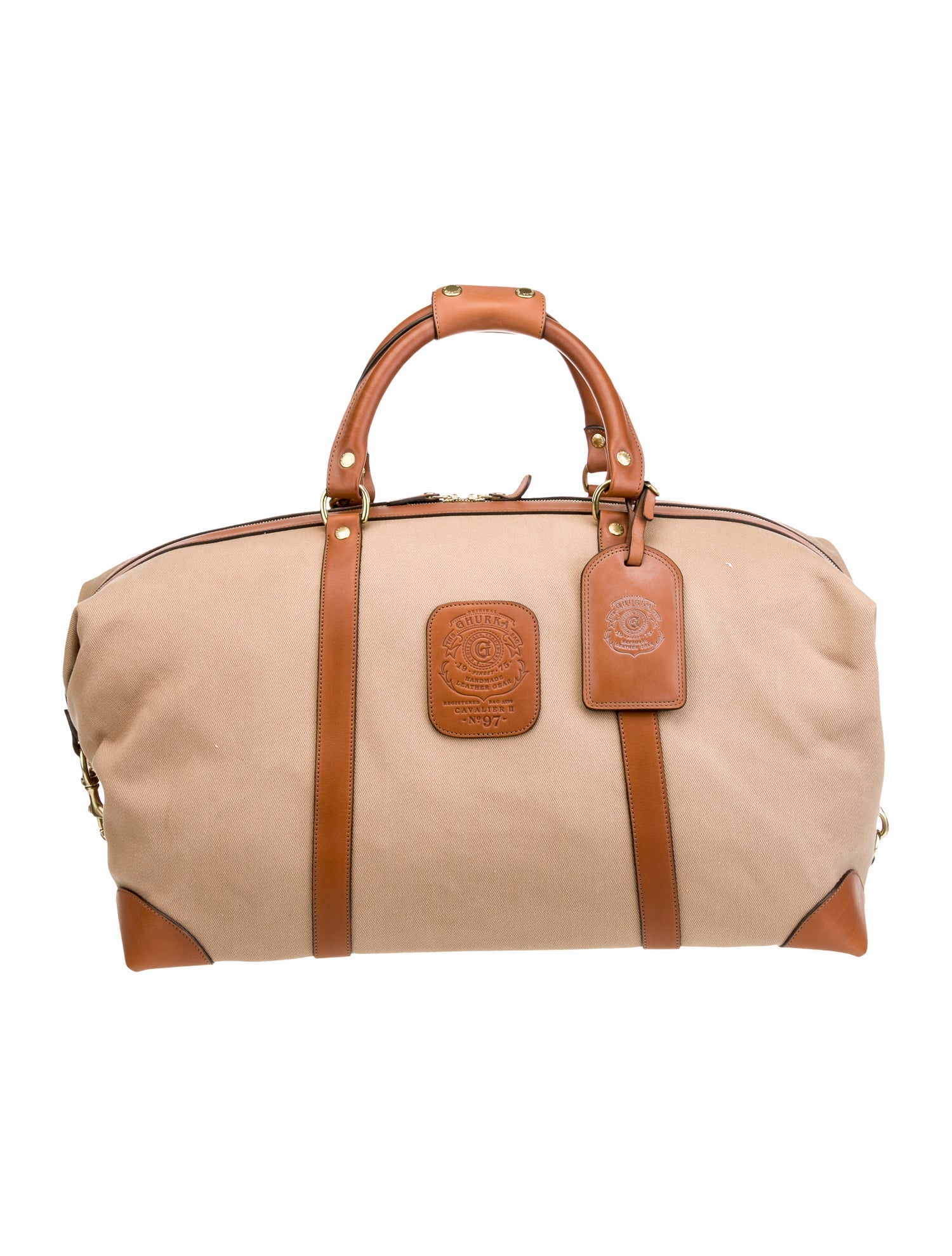 Ghurka Leather Trim Canvas Luggage and Travel - Neutrals Luggage and ...