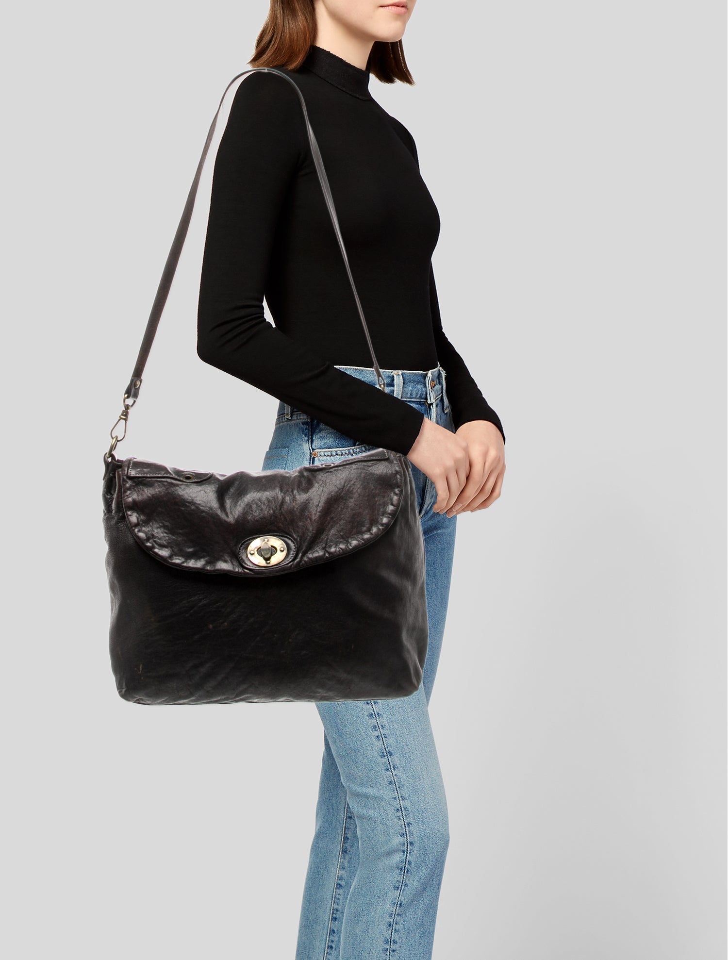 Mark Cross Leather Bucket Bag - Black Crossbody Bags, Handbags ...