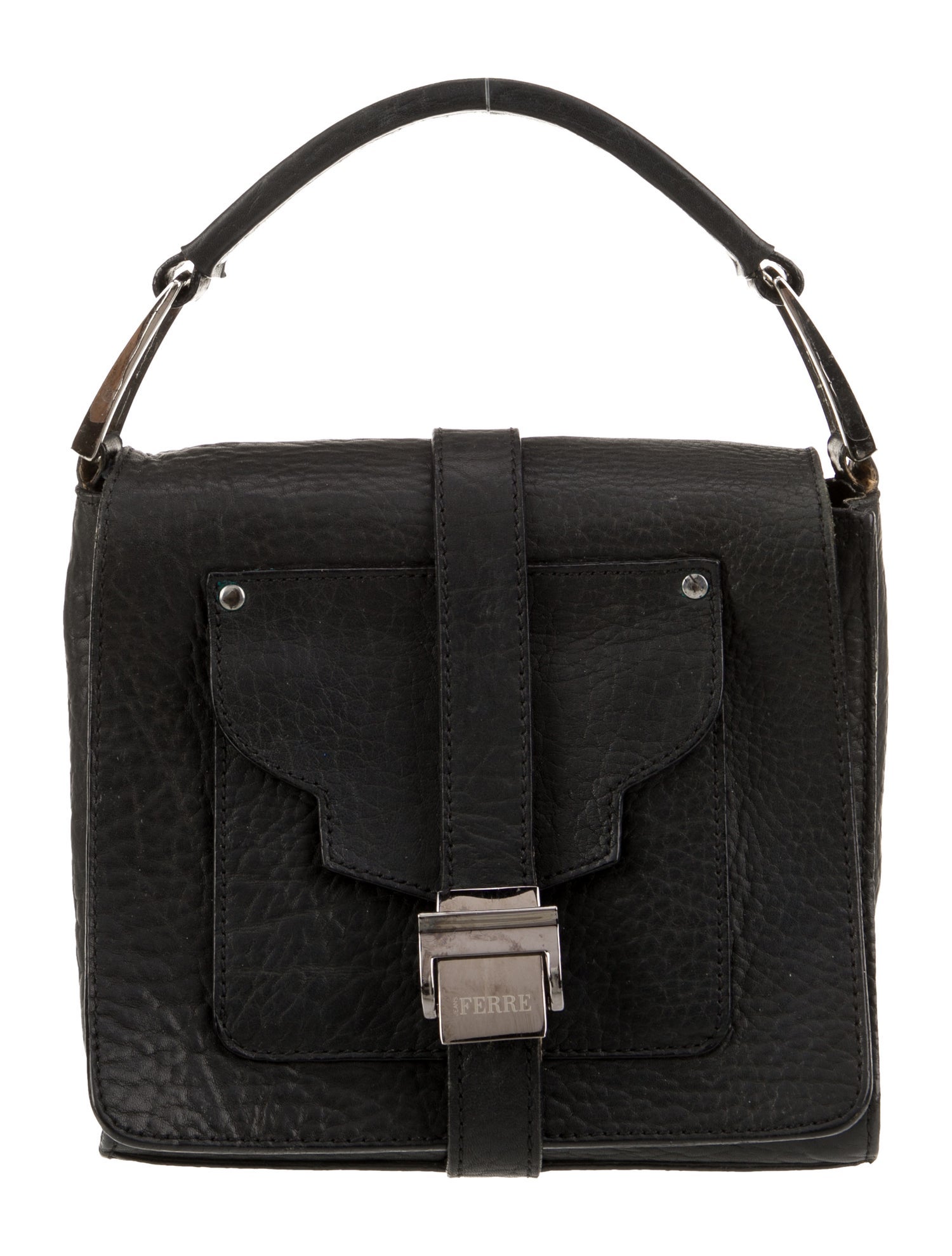 Gianfranco Ferre Leather Top Handle Bag - Black Handle Bags, Handbags ...
