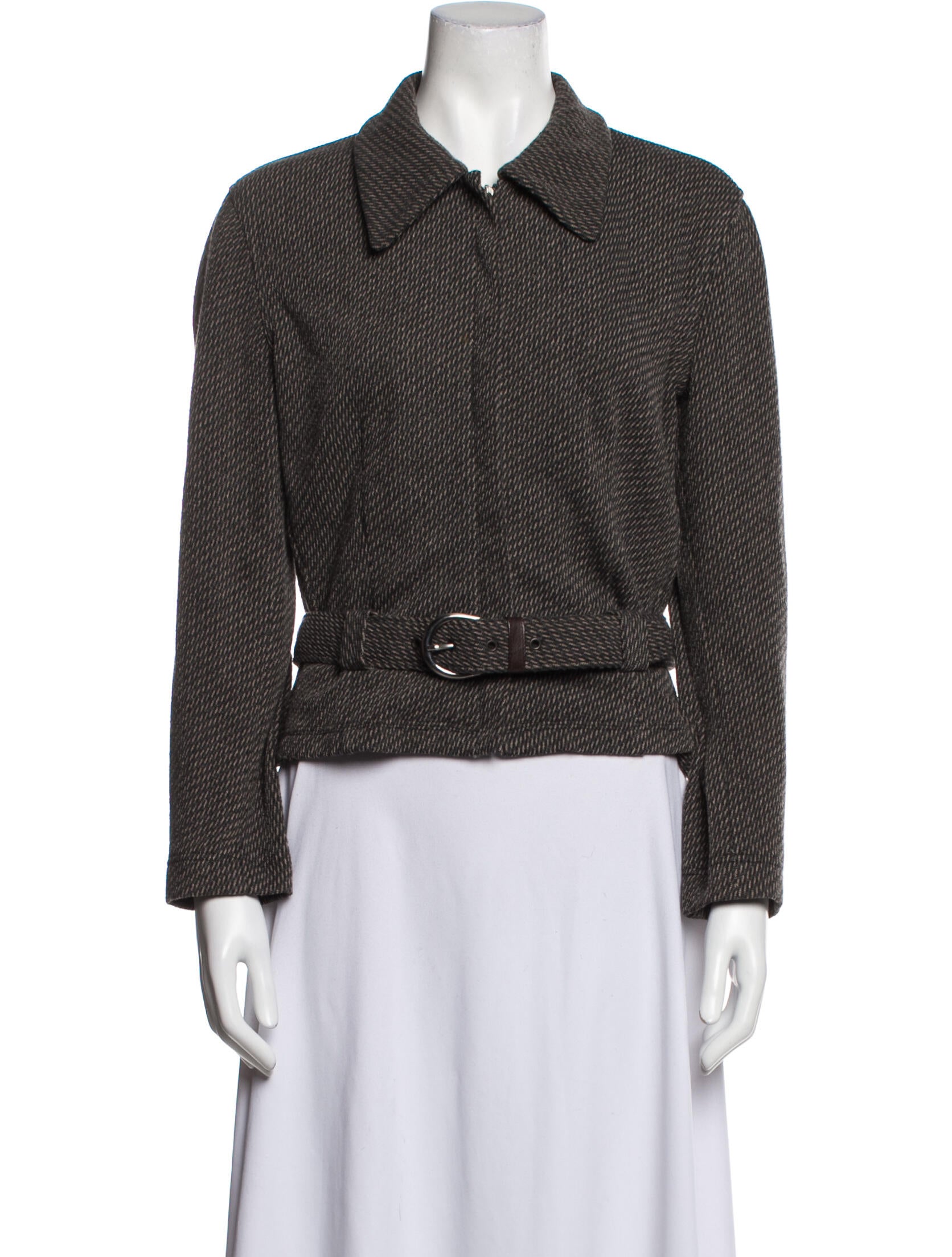 Giorgio Armani Tweed Pattern Jacket - Grey Jackets, Clothing ...