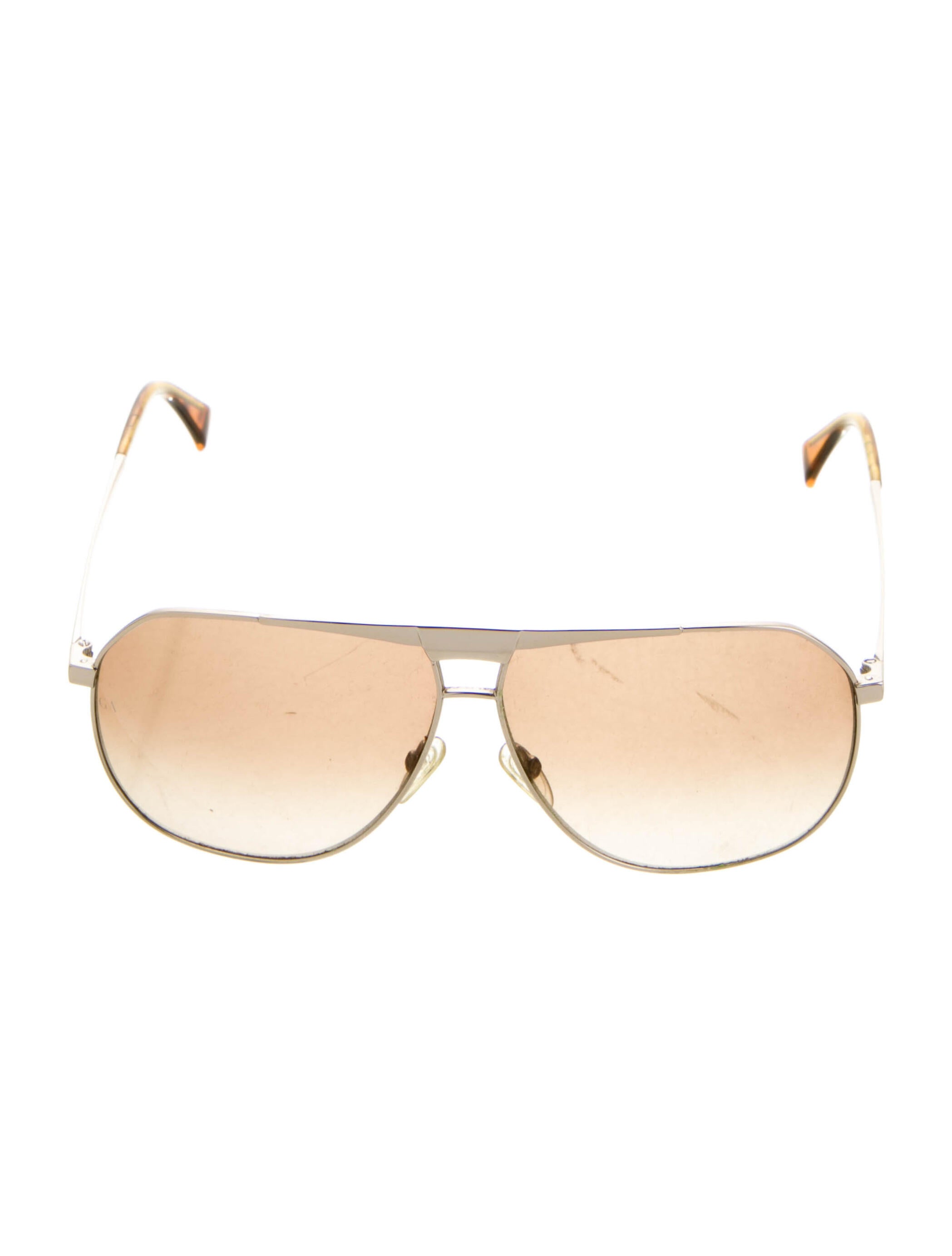 Giorgio Armani Aviator Gradient Sunglasses - Gold Sunglasses ...