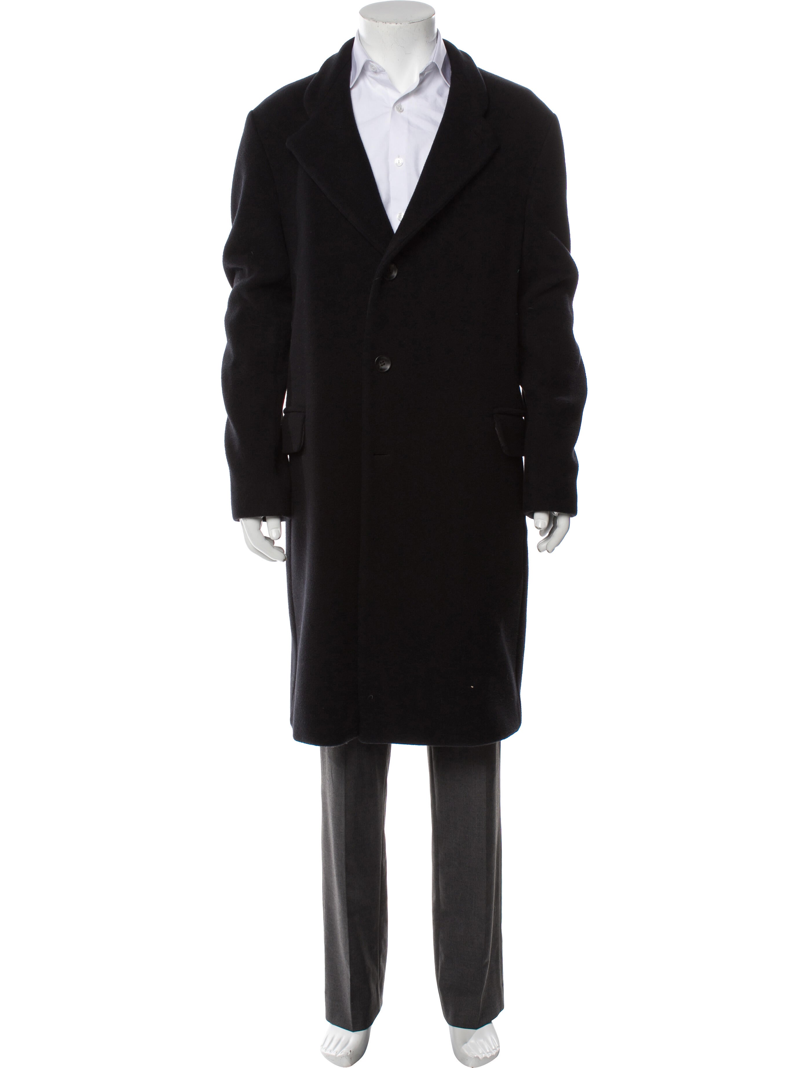 Giorgio Armani Virgin Wool Overcoat - Black Outerwear, Clothing ...