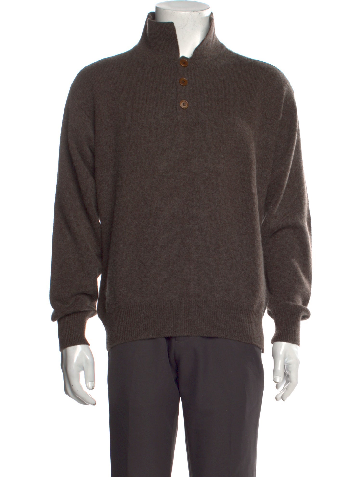 Giorgio Armani Cashmere Turtleneck Polo Sweater - Brown Sweaters ...