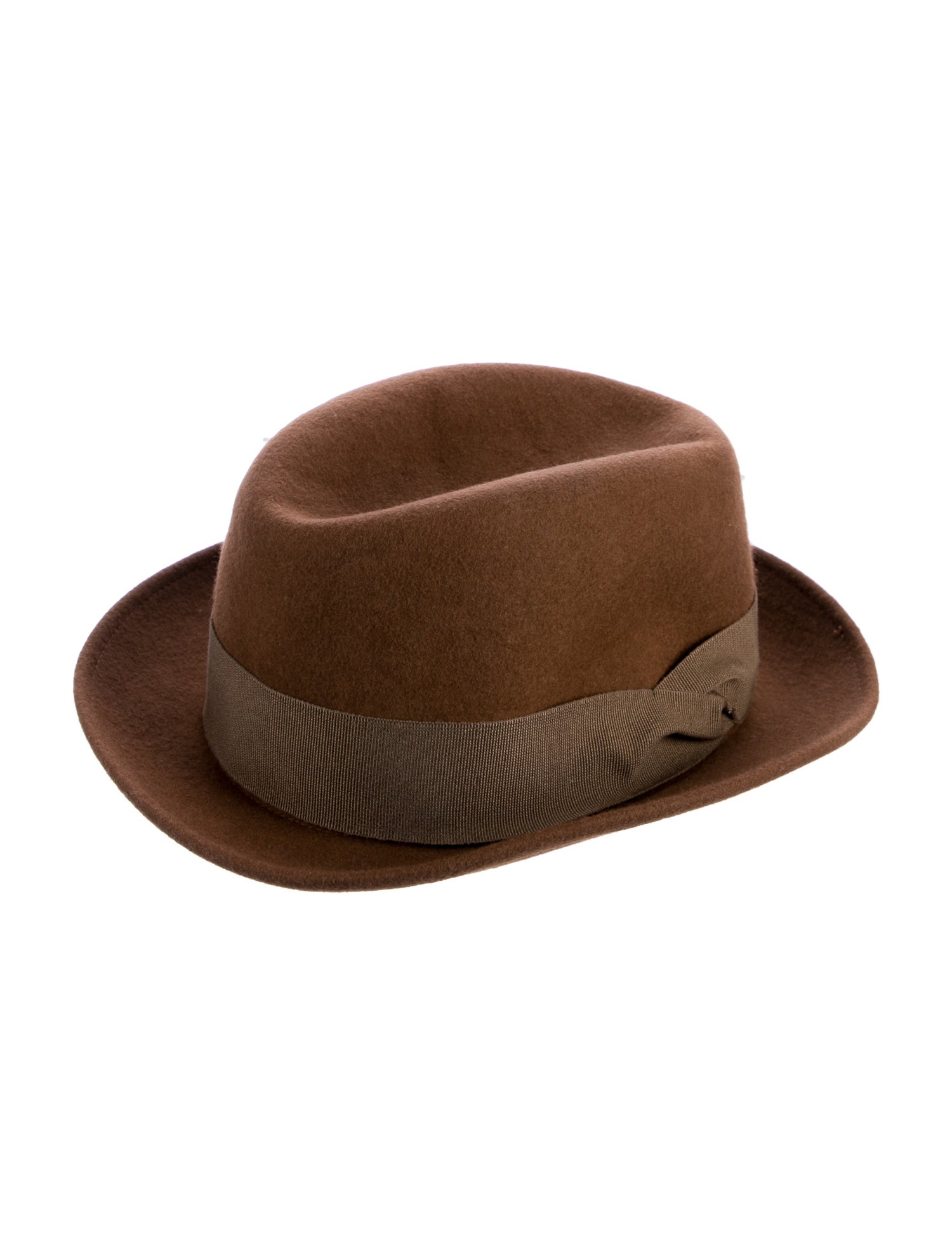 Giorgio Armani Felt Hat with Grosgrain Band. - Brown Hats, Accessories ...