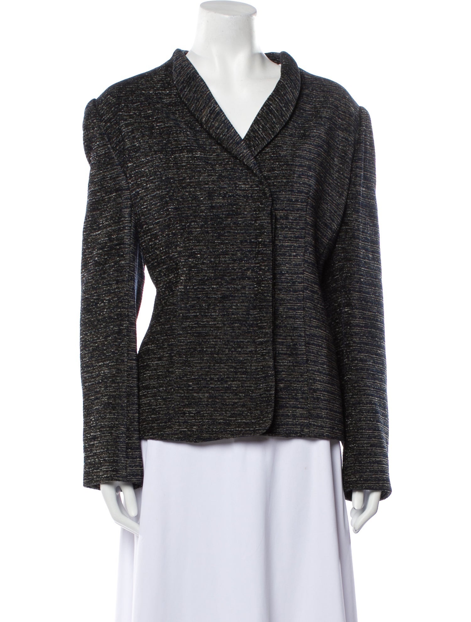 Giorgio Armani Tweed Pattern Evening Jacket - Blue Jackets, Clothing ...