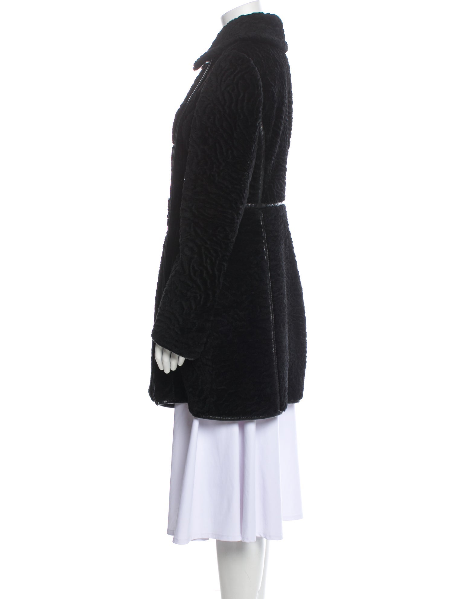 Giorgio Armani Shearling Fur Coat - Black Coats, Clothing - GIO127516 ...