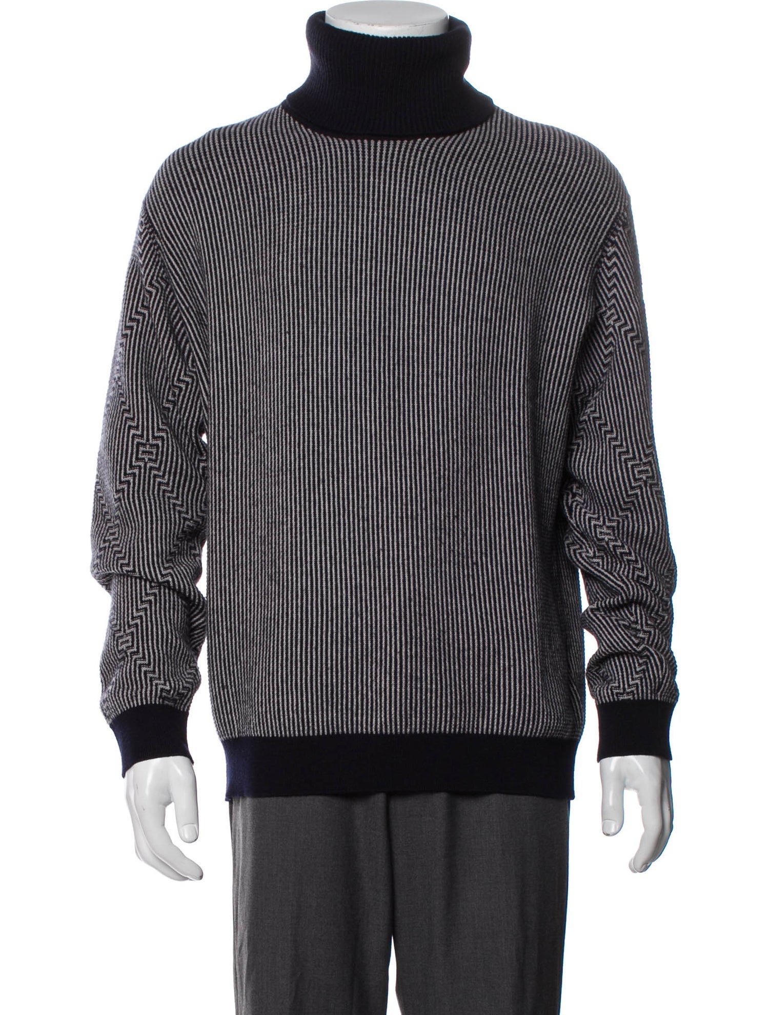 Giorgio Armani Cashmere Striped Pullover - Blue Sweaters, Clothing ...