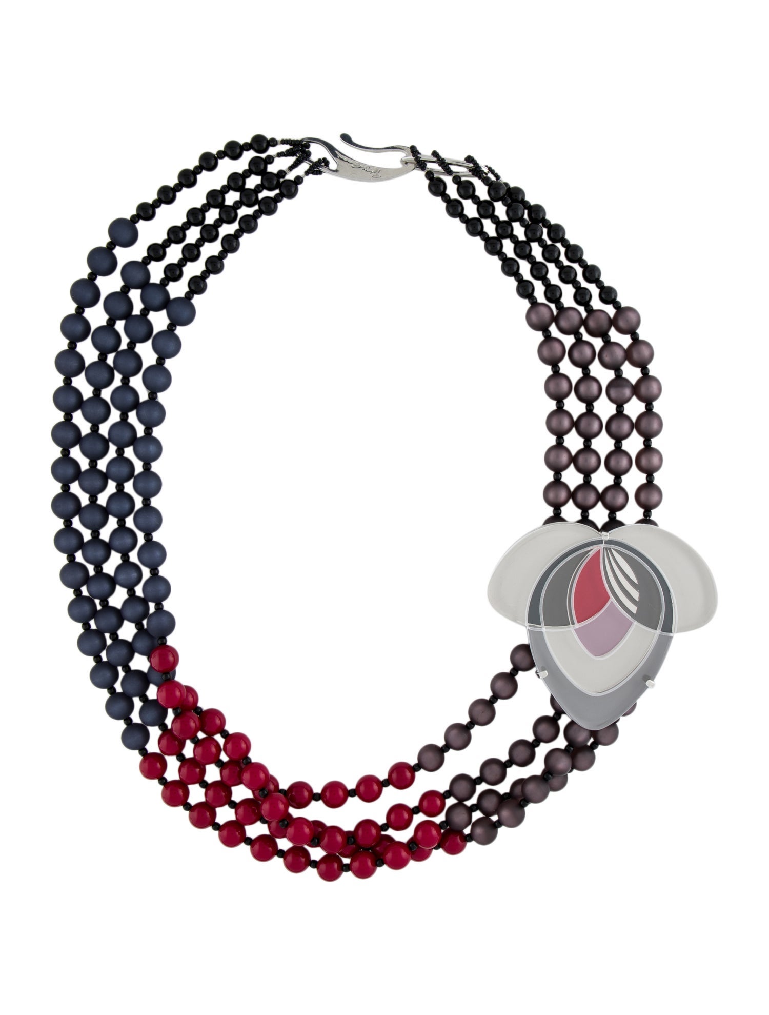 Giorgio Armani Plastic & Bead Statement Multistrand Necklace - Black ...