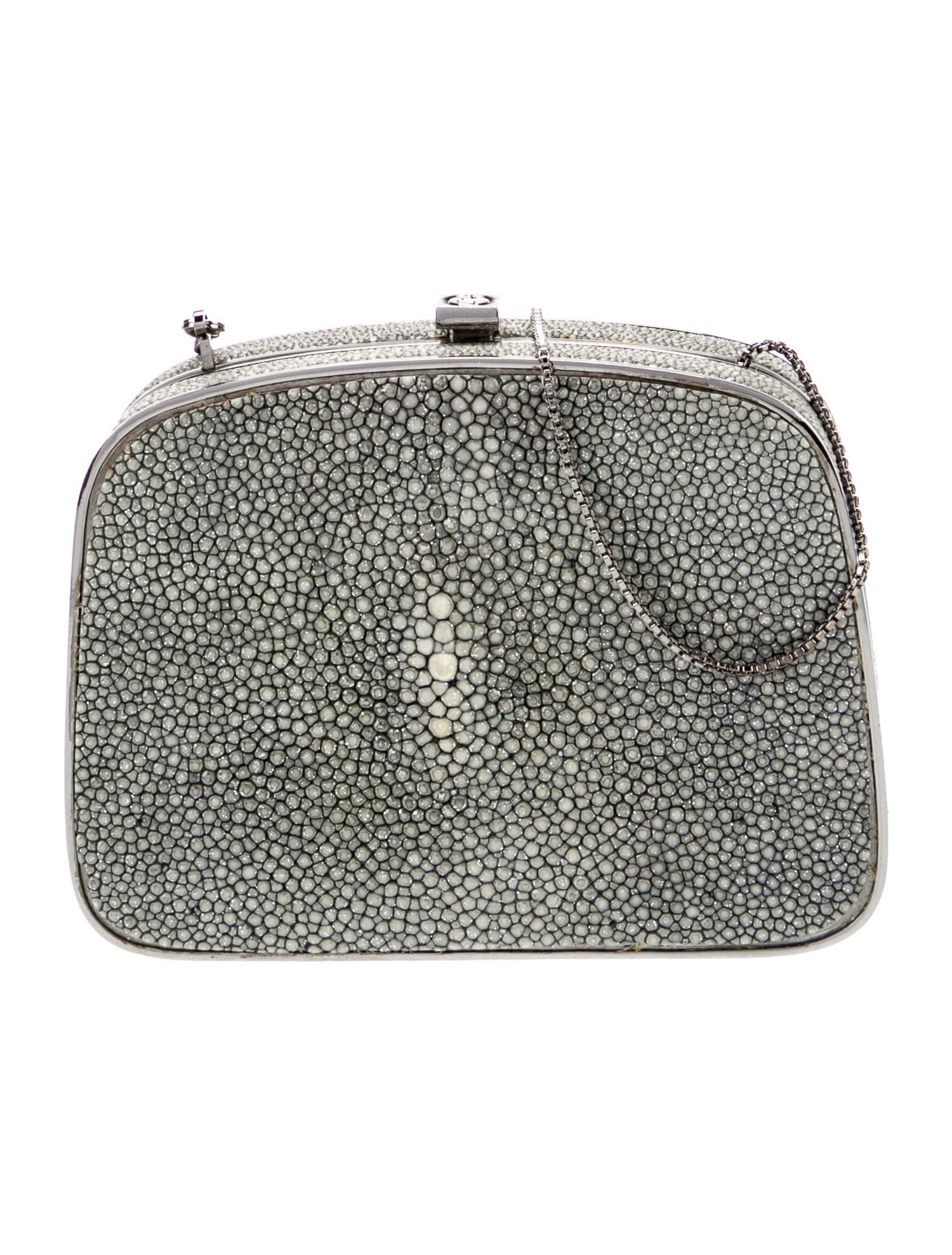 Giorgio Armani Stingray Chain-Link Bag - Green Crossbody Bags, Handbags ...
