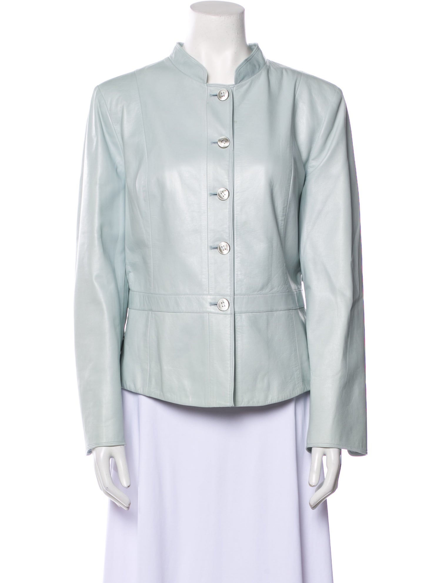 Giorgio Armani Lamb Leather Evening Jacket - Blue Jackets, Clothing ...