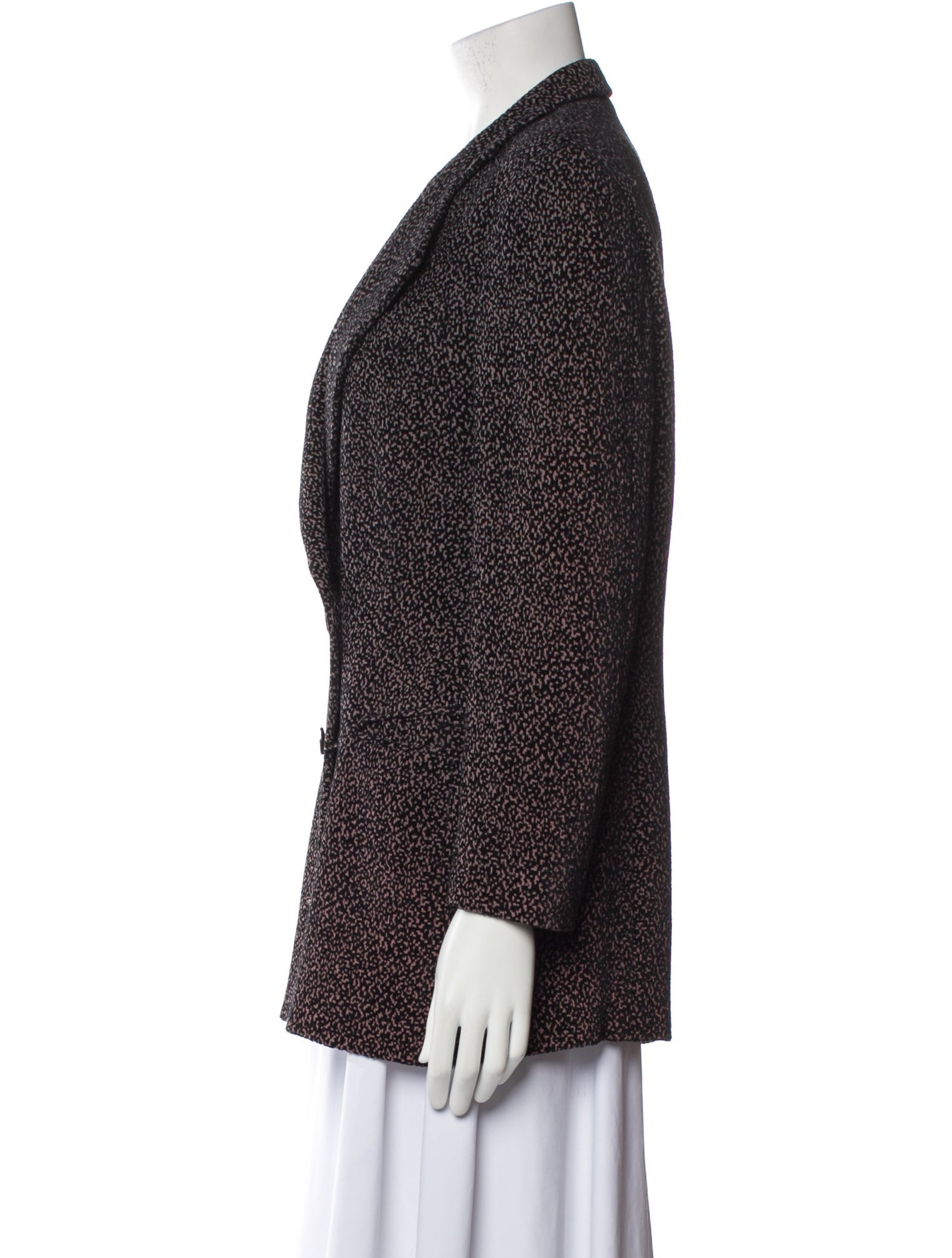 Giorgio Armani Tweed Pattern Coat - Black Coats, Clothing - GIO146592 ...
