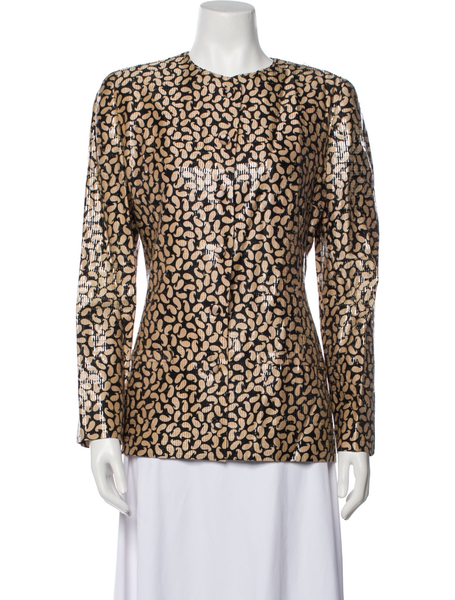 Giorgio Armani Virgin Wool Animal Print Jacket - Black Jackets ...