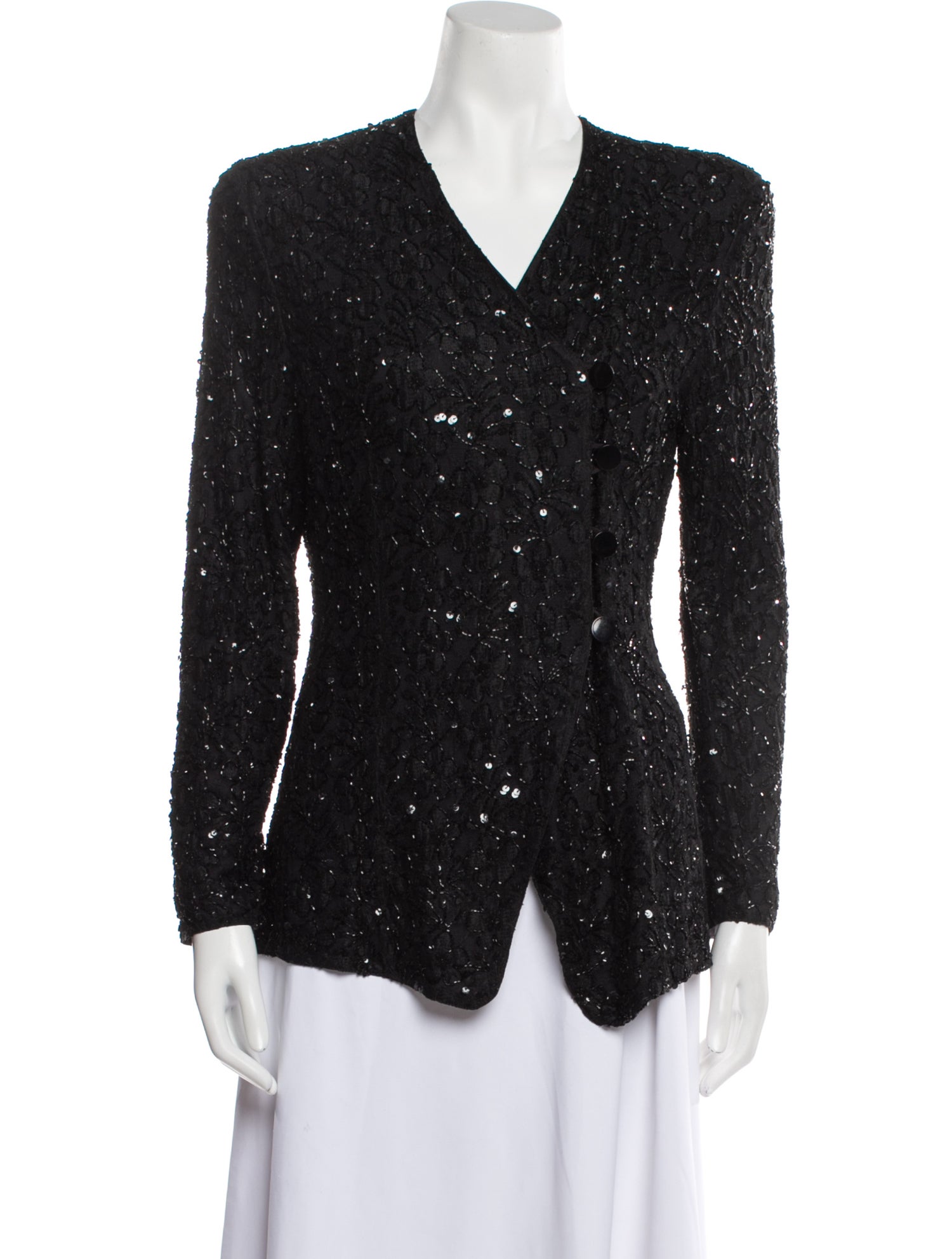 Giorgio Armani Sequin Patterned Evening Jacket - Black Jackets ...