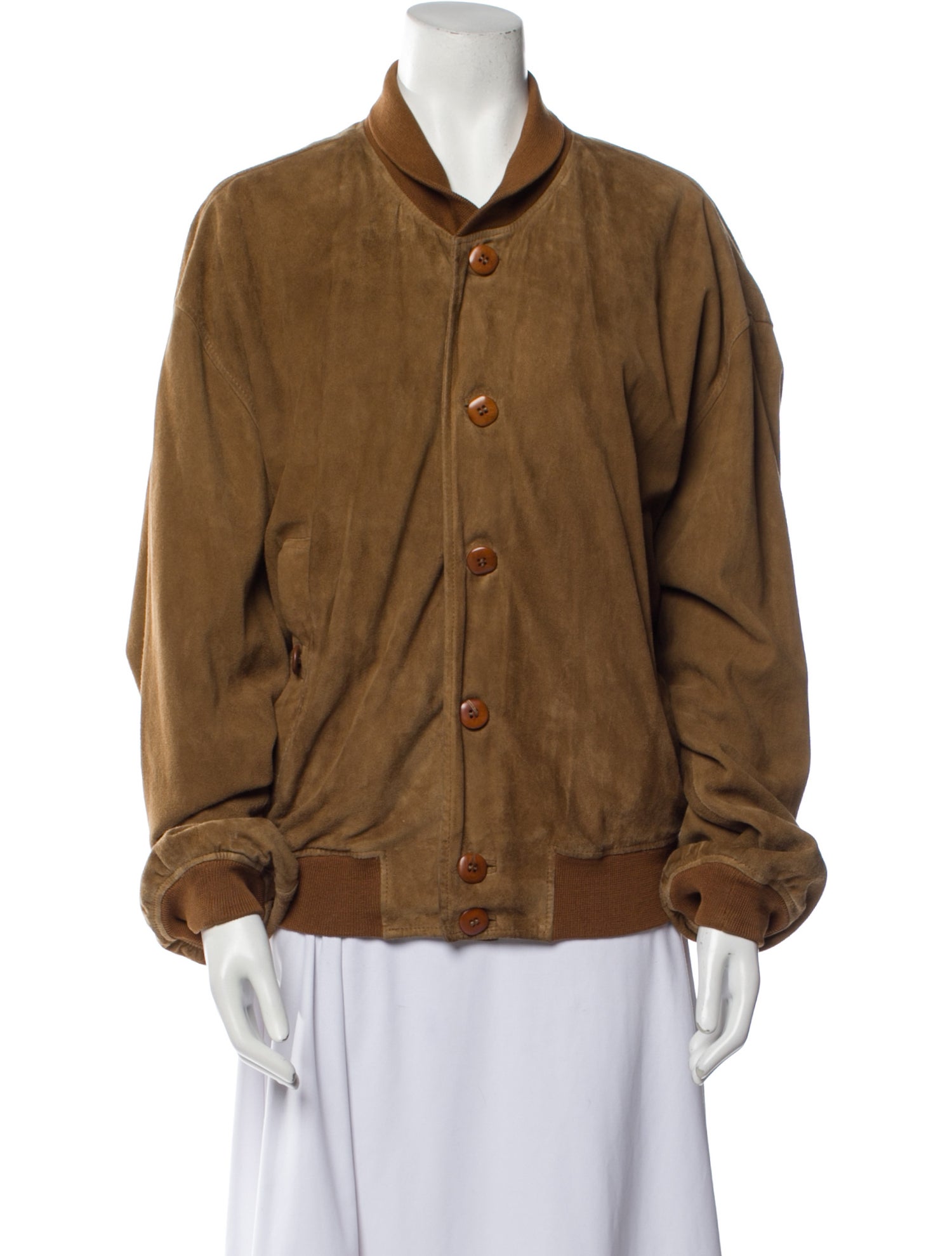 Giorgio Armani Vintage Leather Bomber Jacket - Brown Outerwear ...