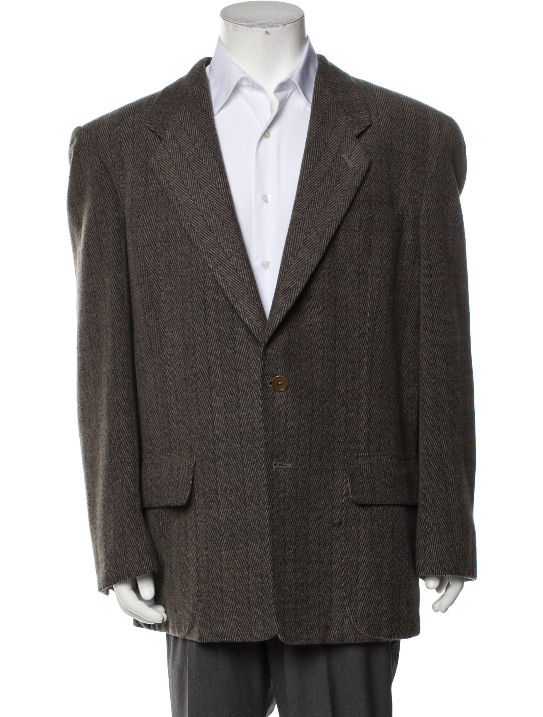 Giorgio Armani Tweed Pattern Suit - Grey Suiting, Clothing - GIO94413 ...