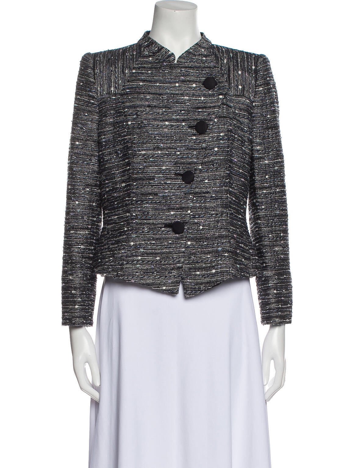 Giorgio Armani Tweed Pattern Evening Jacket - Blue Jackets, Clothing ...