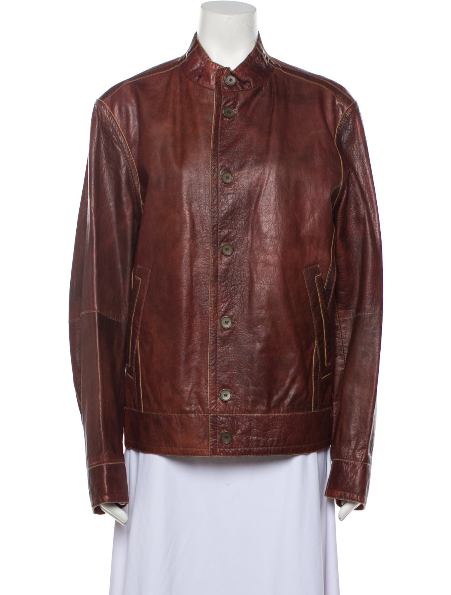 Gimo's Italiana Leather Biker Jacket - Brown Jackets, Clothing ...