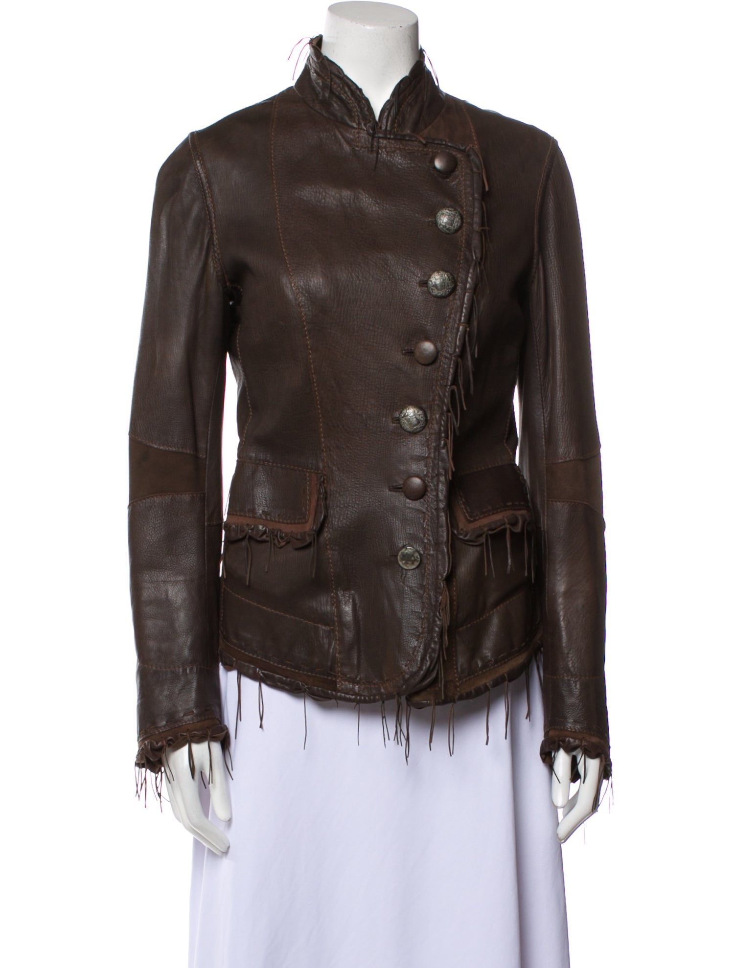 Gimo's Italiana Leather Biker Jacket - Brown Jackets, Clothing ...