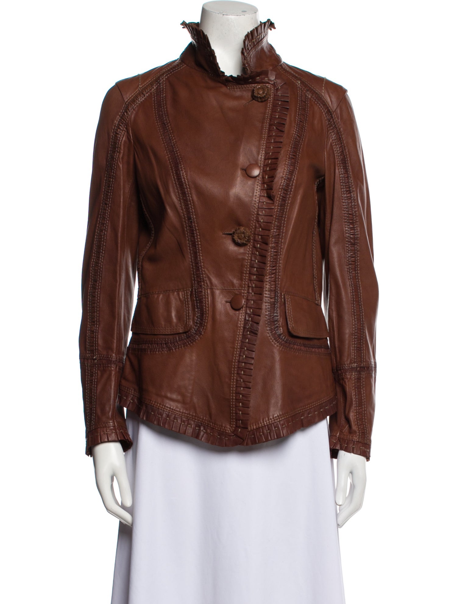 Gimo's Italiana Biker Jacket - Brown Jackets, Clothing - GIS20592 | The ...