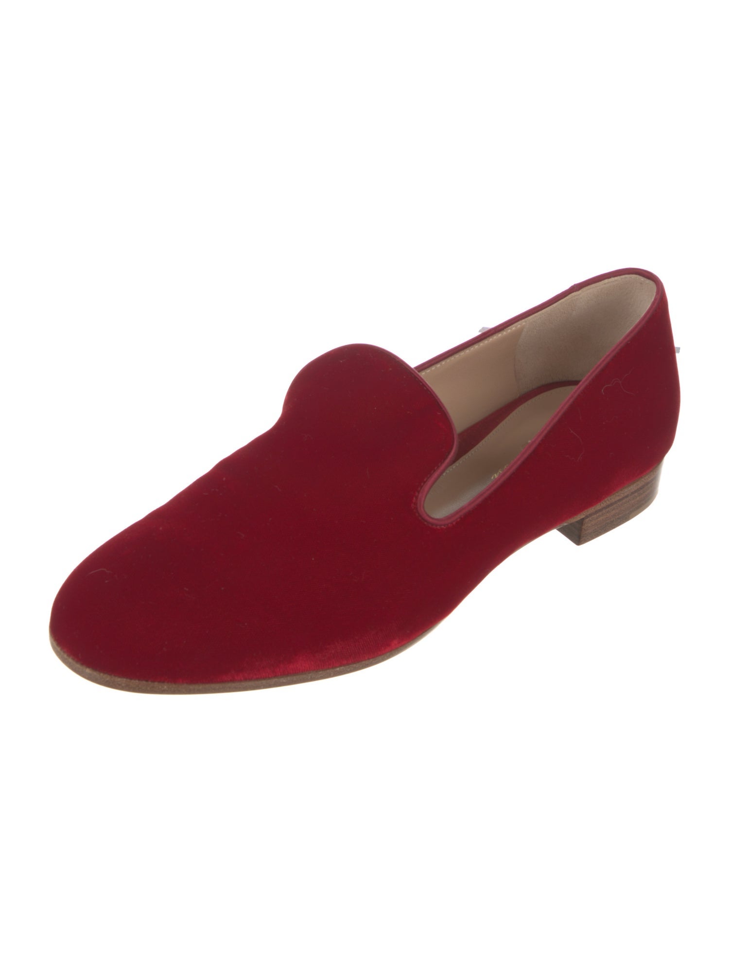 Gianvito Rossi Velvet Loafers - Red Flats, Shoes - GIT122682 | The RealReal