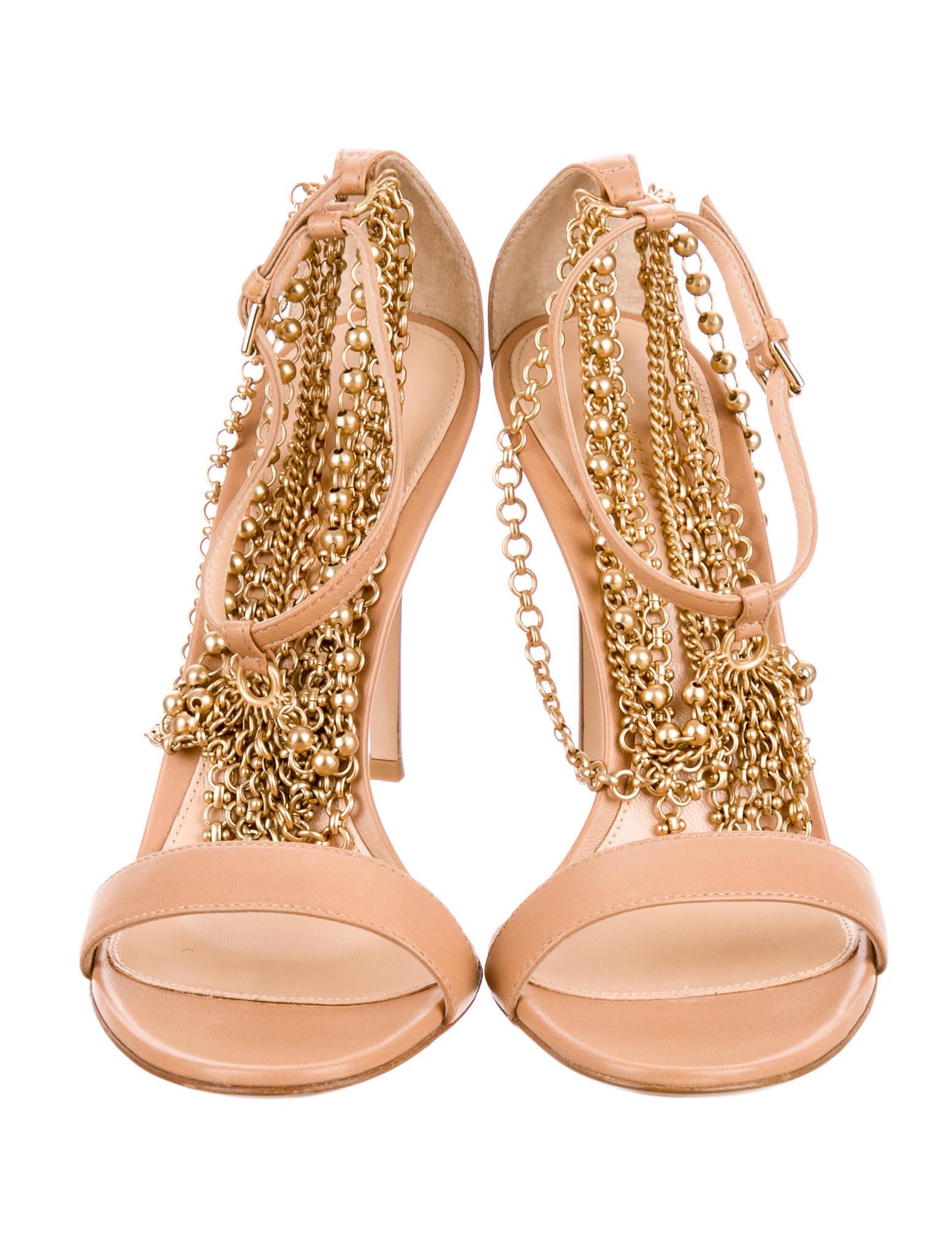 Gianvito Rossi Chain-Link Leather Sandals w/ Tags - Shoes - GIT21328 ...