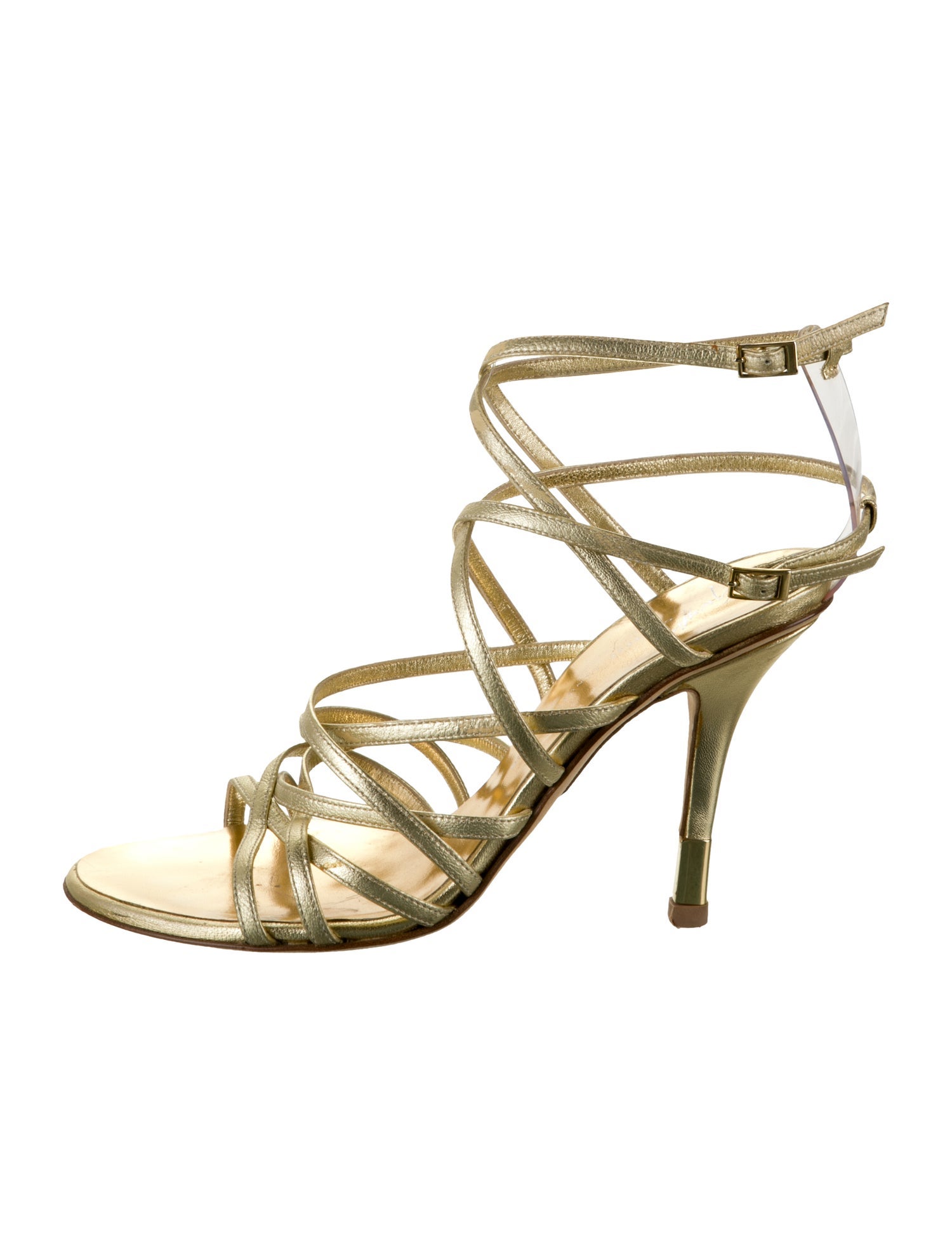 Giuseppe Zanotti Leather Sandals - Gold Sandals, Shoes - GIU116159 ...