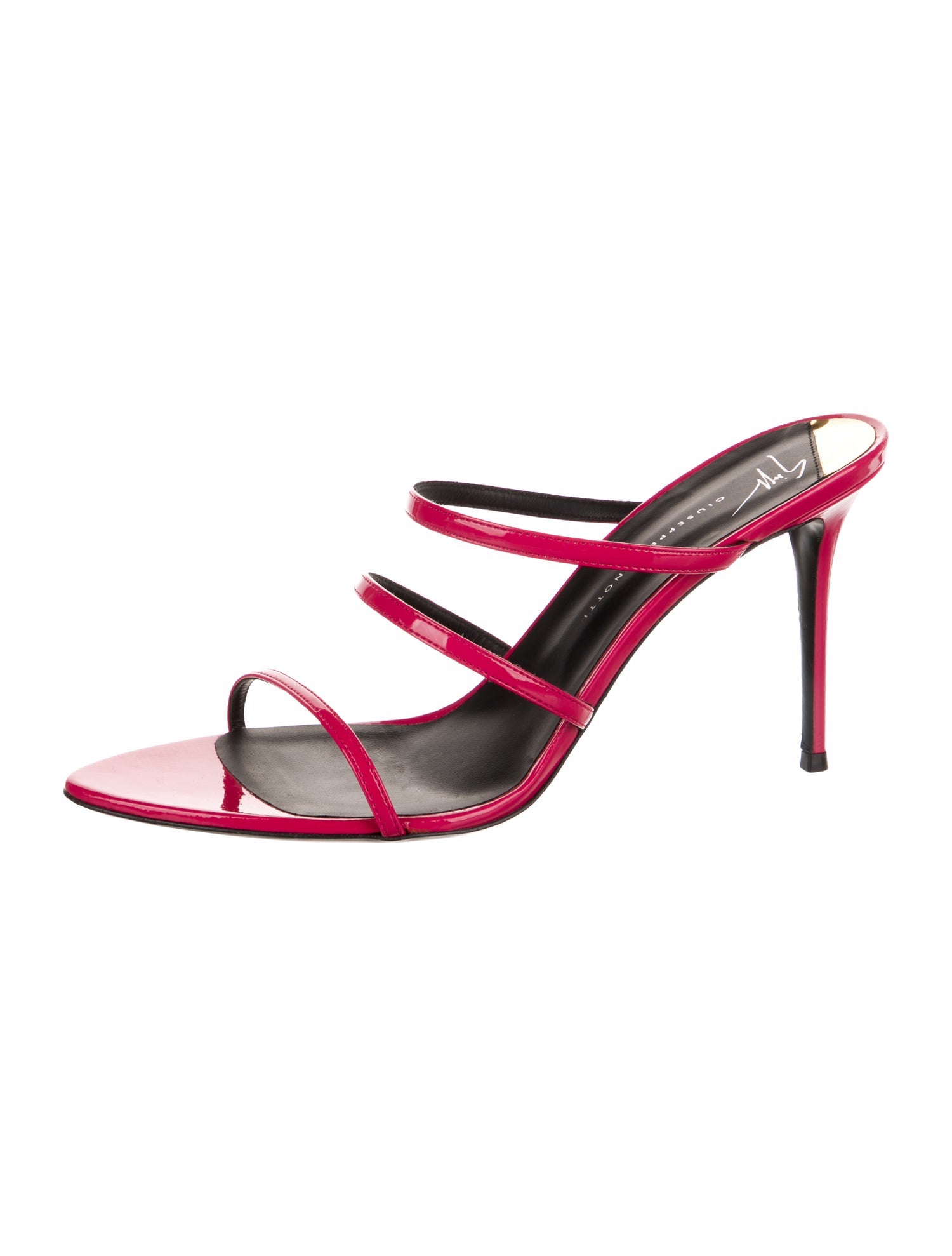 Christian Louboutin Patent Leather Colorblock Pattern Slides - Blue ...