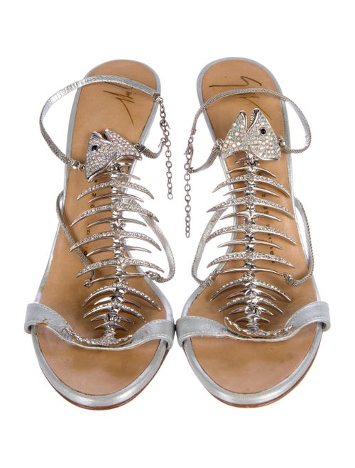 Giuseppe Zanotti Silver Fish Skeleton Sandals - Shoes - GIU29626 | The ...
