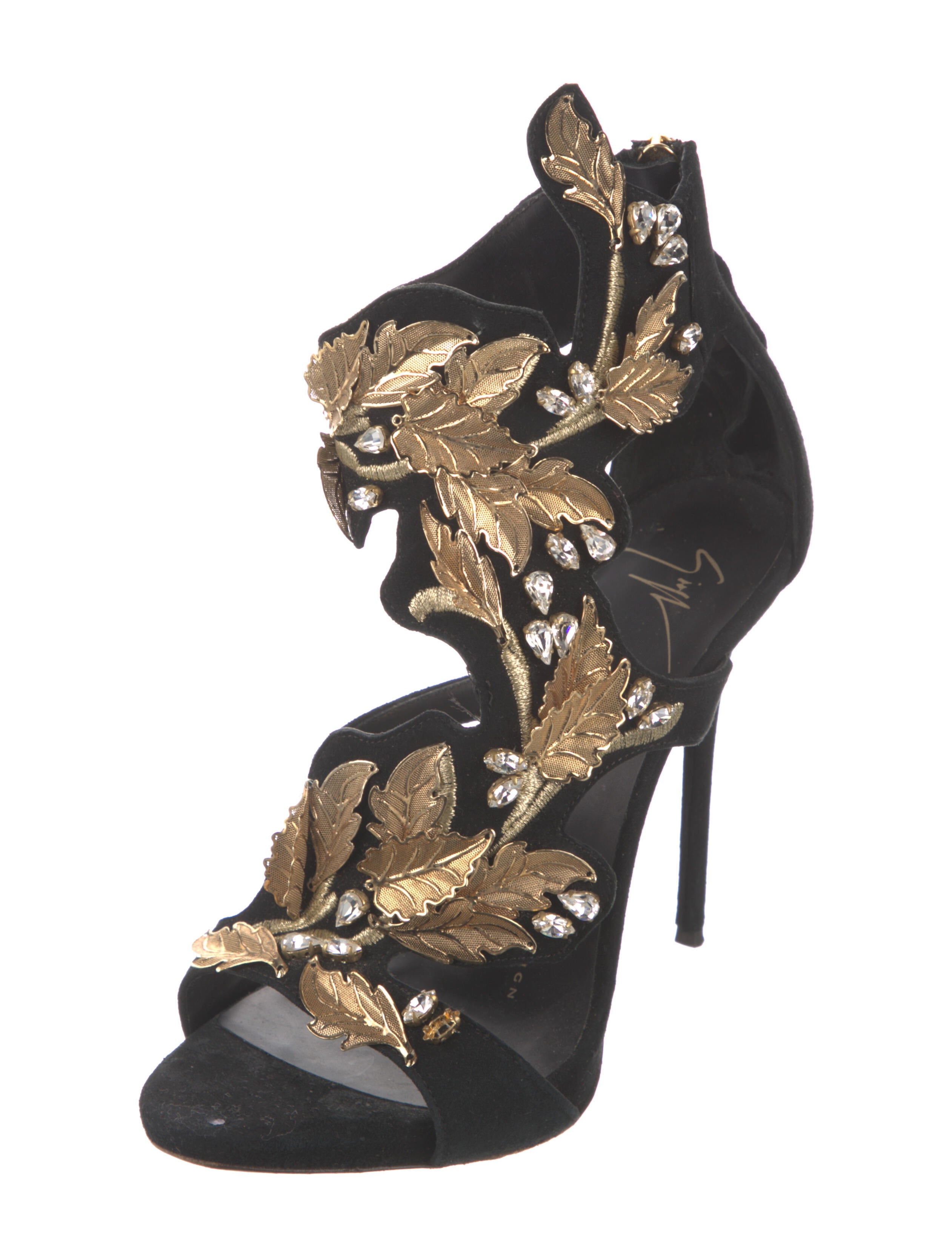 Giuseppe Zanotti Embellished Sandals - Black Sandals, Shoes - GIU23818 ...