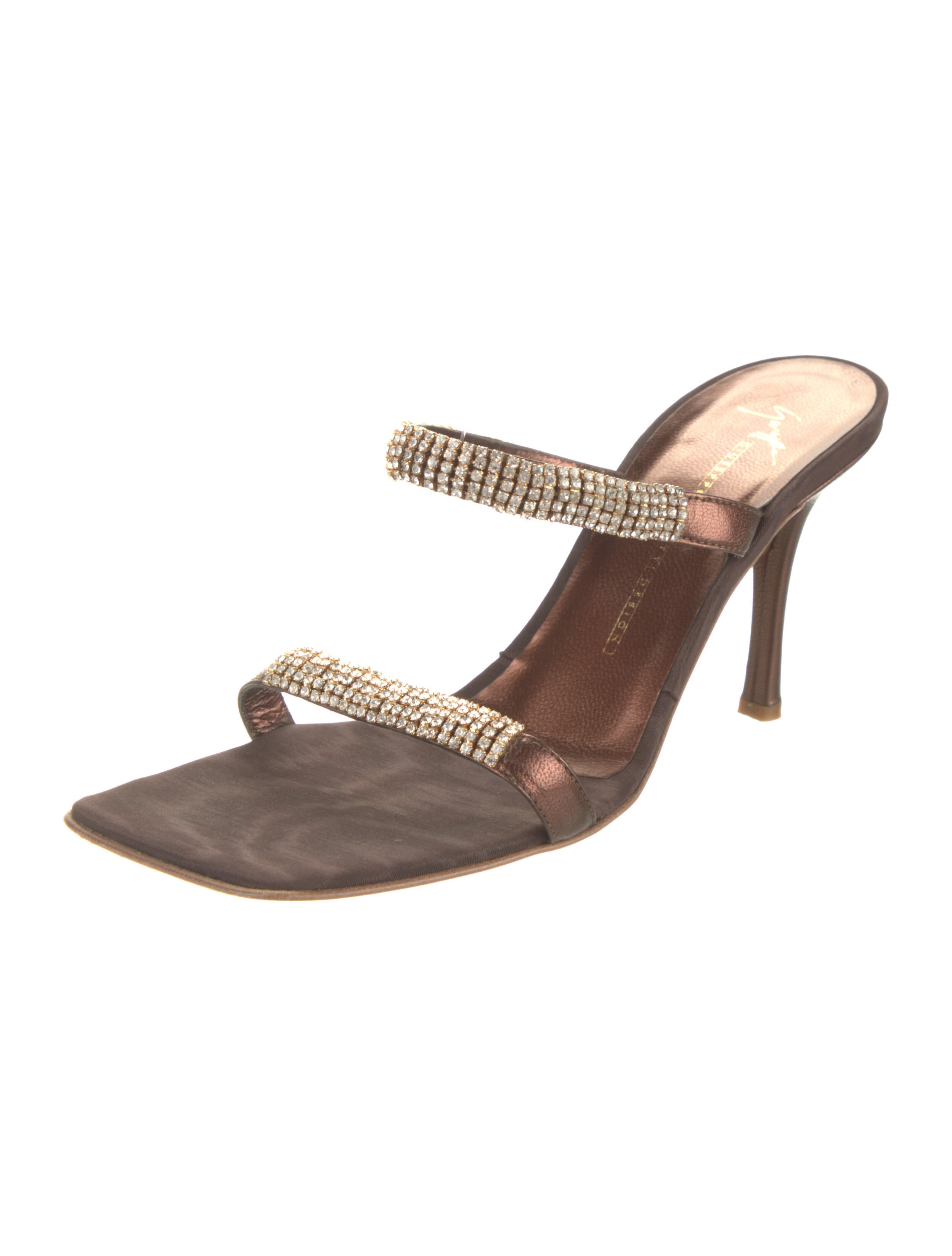 Giuseppe Zanotti Leather Embellished Sandals - Brown Sandals, Shoes ...