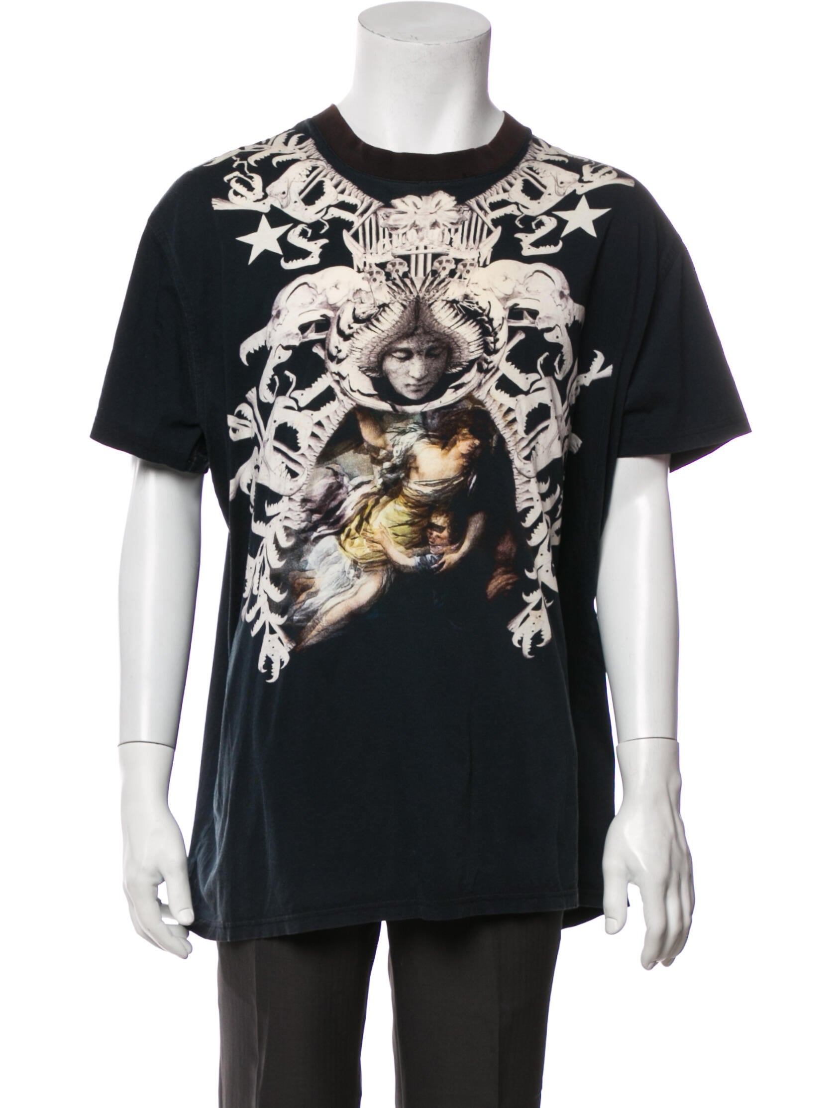 Givenchy Overblown Skull Baseball T-Shirt - Grey T-Shirts, Clothing ...