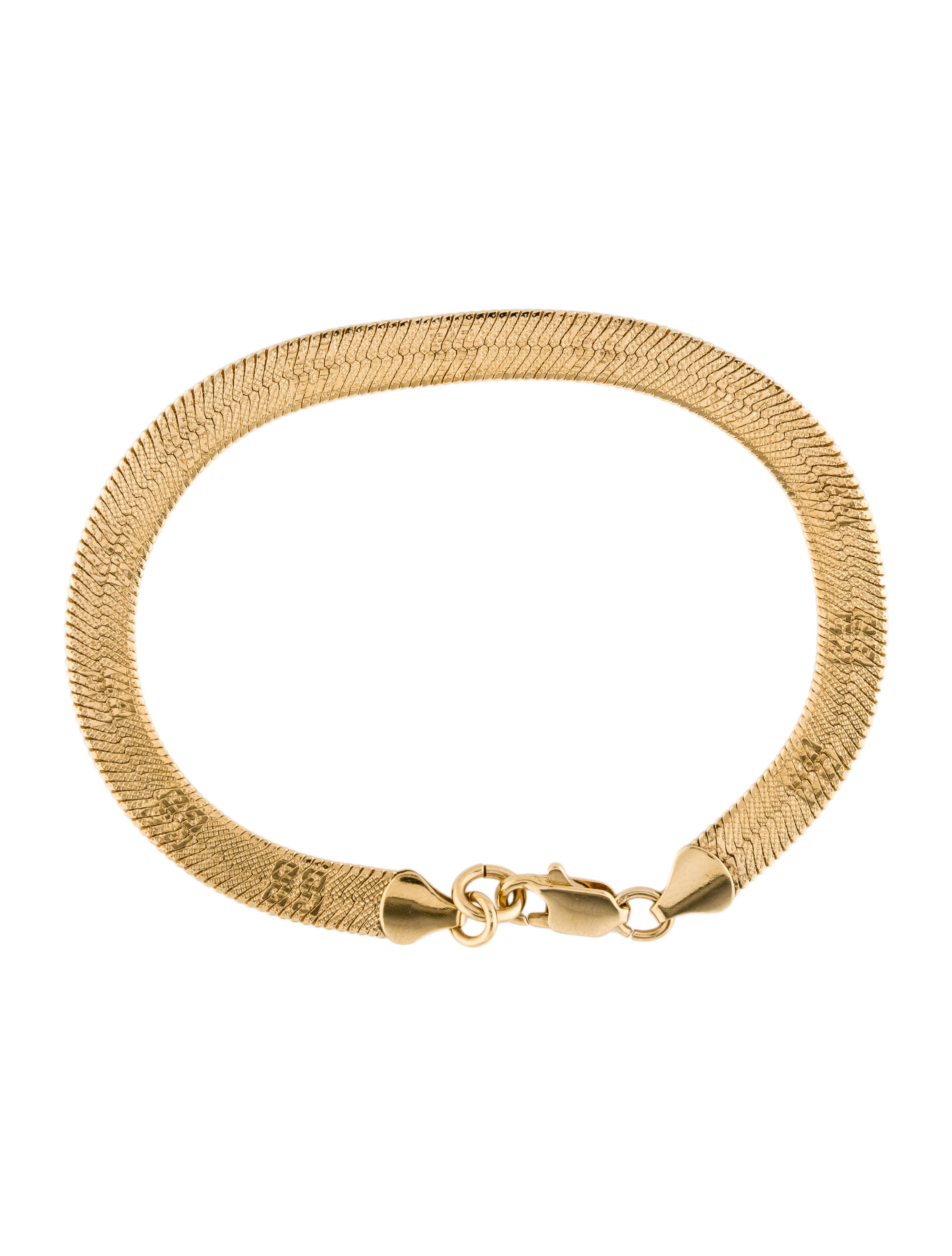 Givenchy Vintage Logo Flat Snake Chain Link Bracelet - Gold-Tone Metal ...