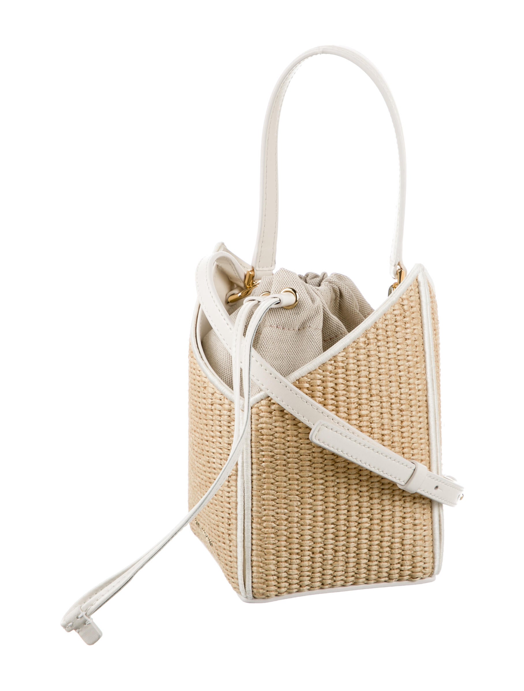 Givenchy Leather-Trimmed Straw Bucket Bag - Neutrals Bucket Bags ...