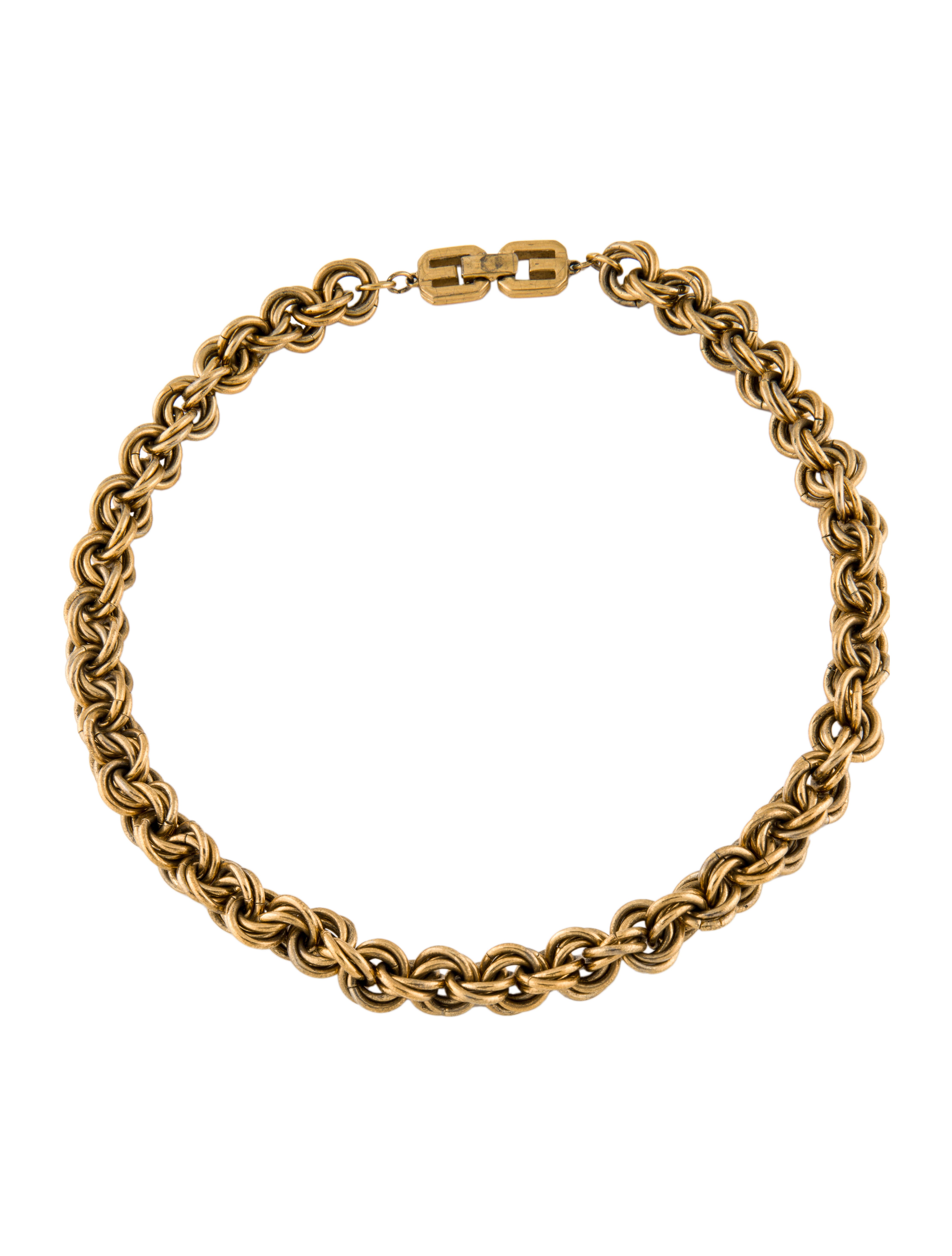 Givenchy Faux Pearl & Crystal Chain Necklace - Gunmetal Chain ...