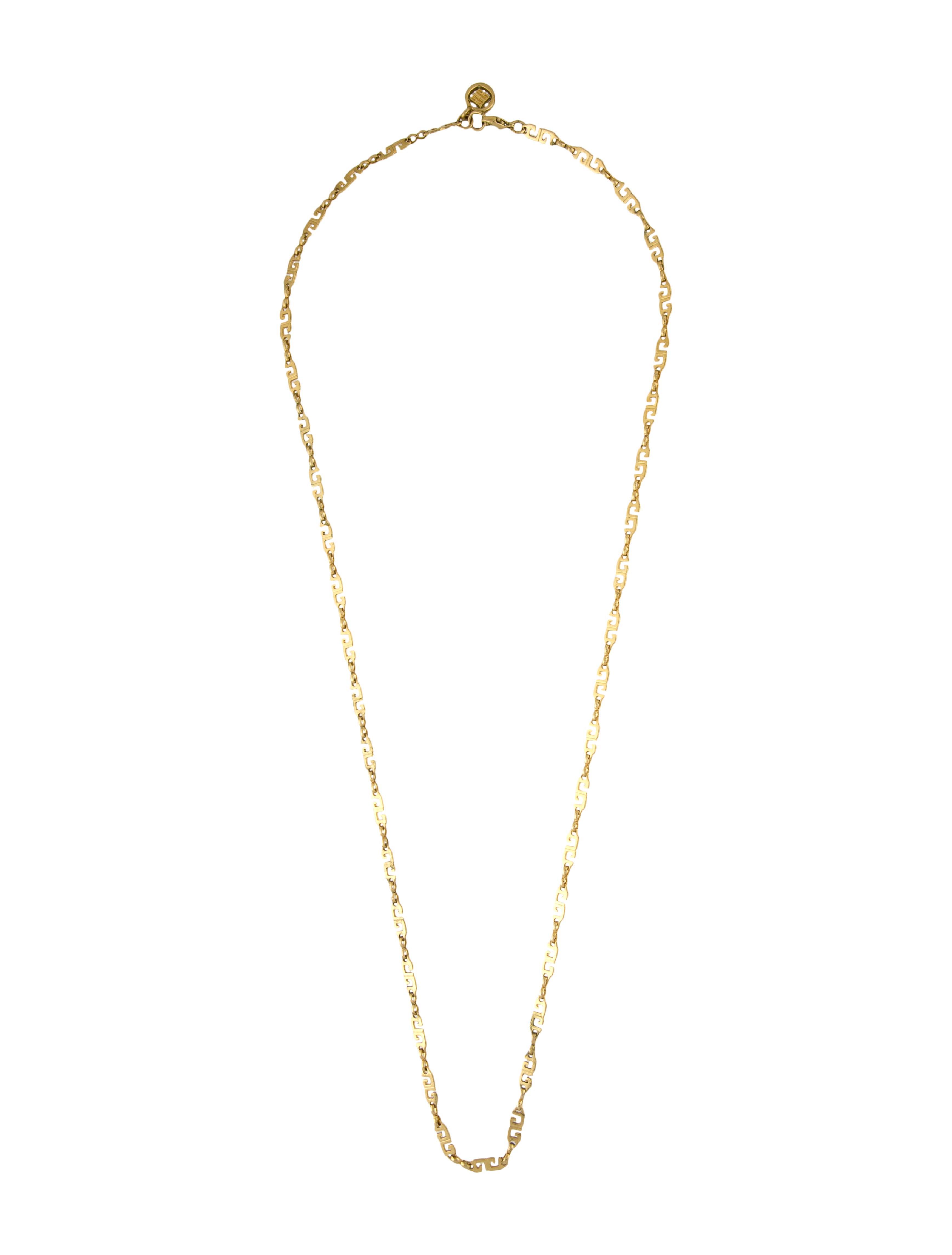 Givenchy Vintage G Link Chain Necklace - Gold-Tone Metal Chain ...