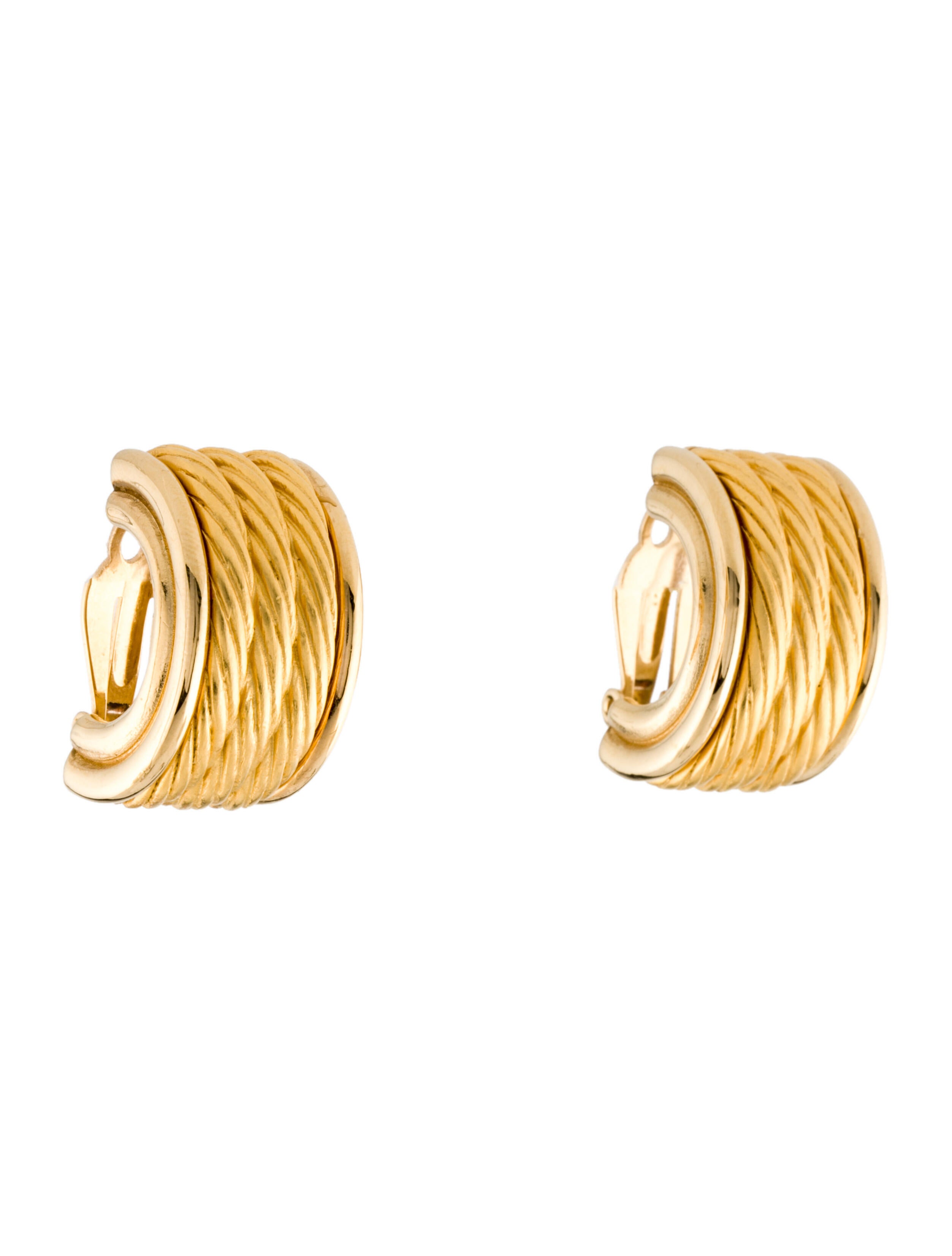 David Yurman Two-Tone X Cable Hoop Earrings - 14K Yellow Gold Hoop ...