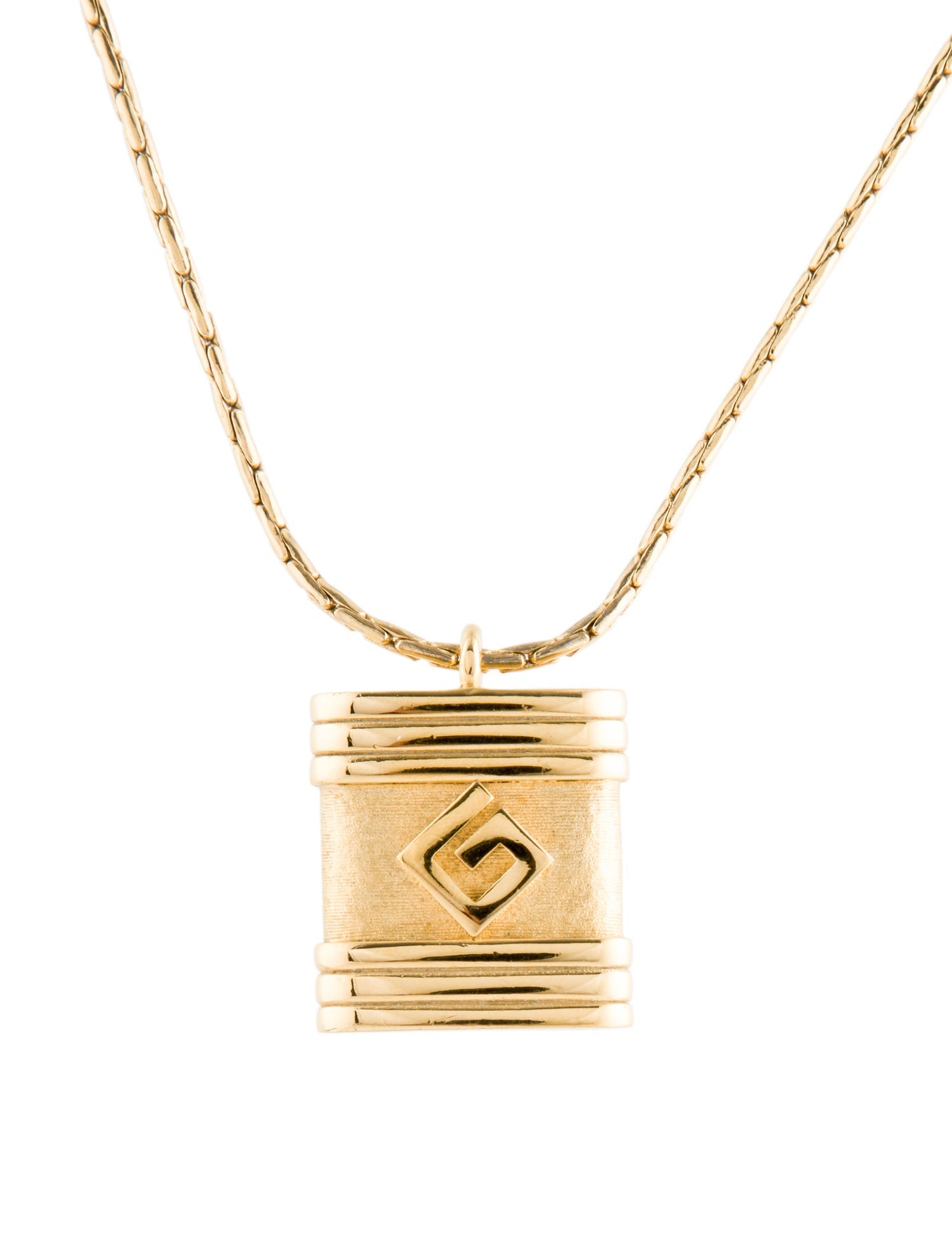 David Yurman Two-Tone Sculpted Cable Square Enhancer Pendant - 18K ...