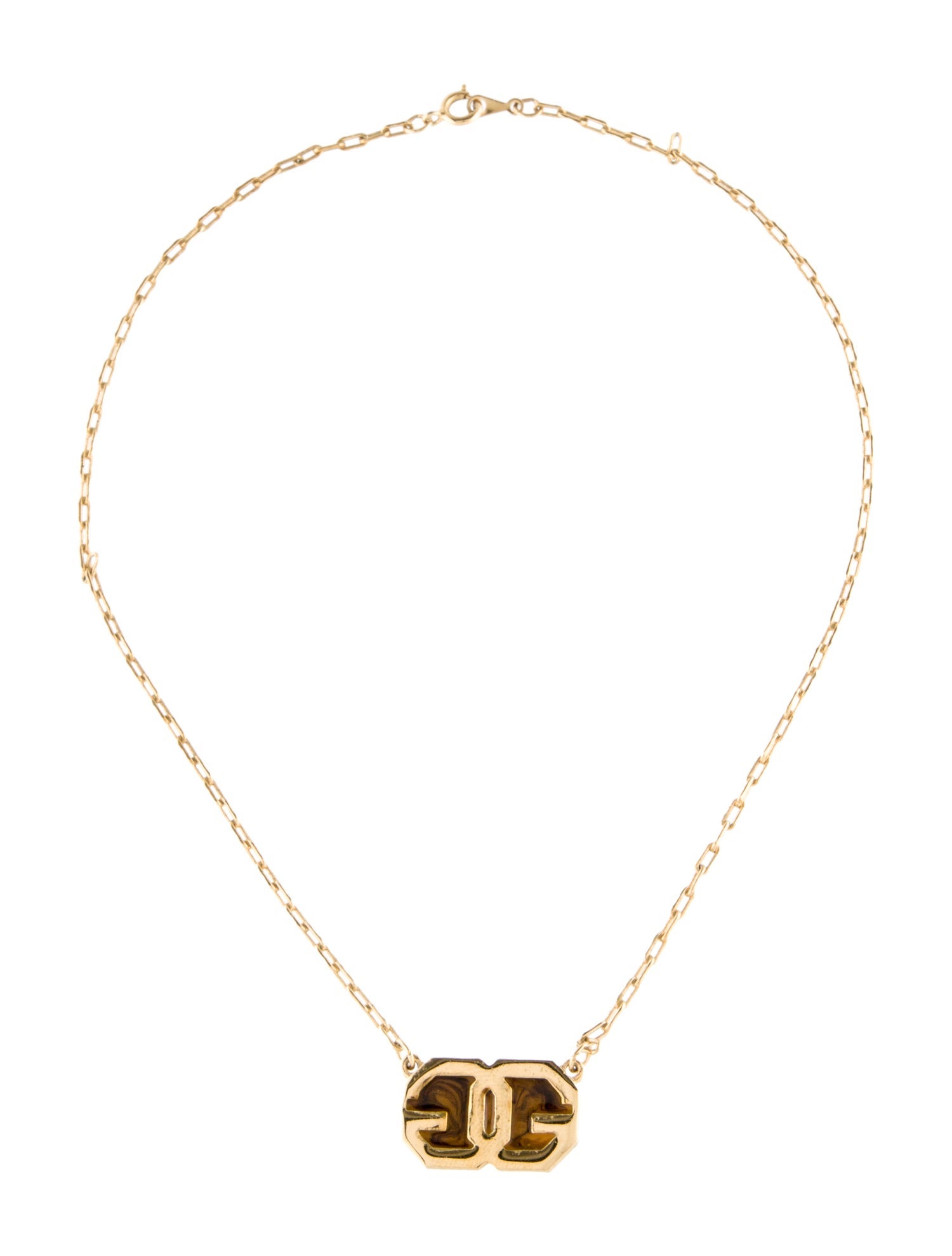 Givenchy Vintage Double G Logo Pendant Necklace - Gold-Plated Pendant ...